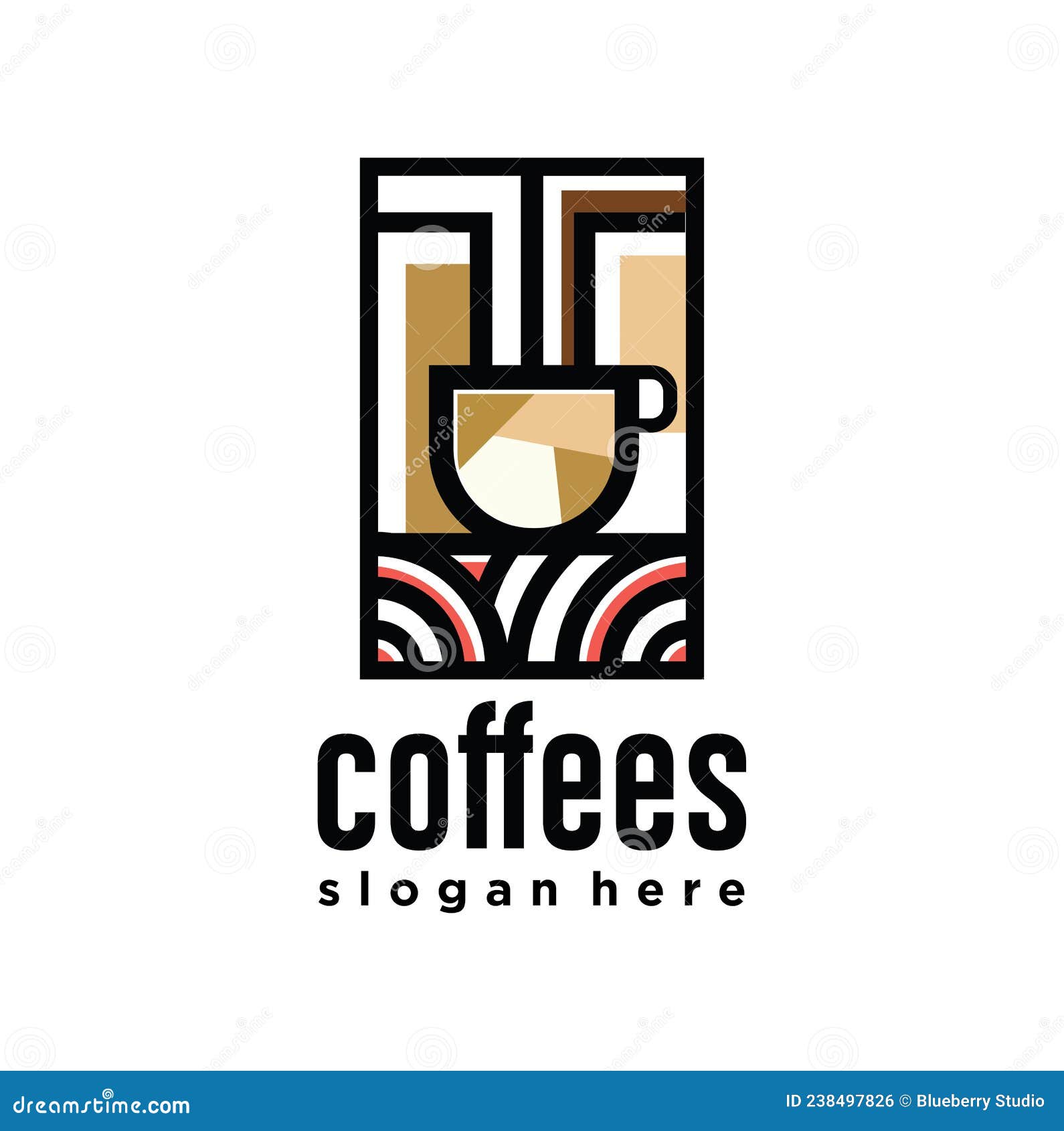 Isolated Abstract Coffee Mug Logo Vector Illustration Vintage Design ...