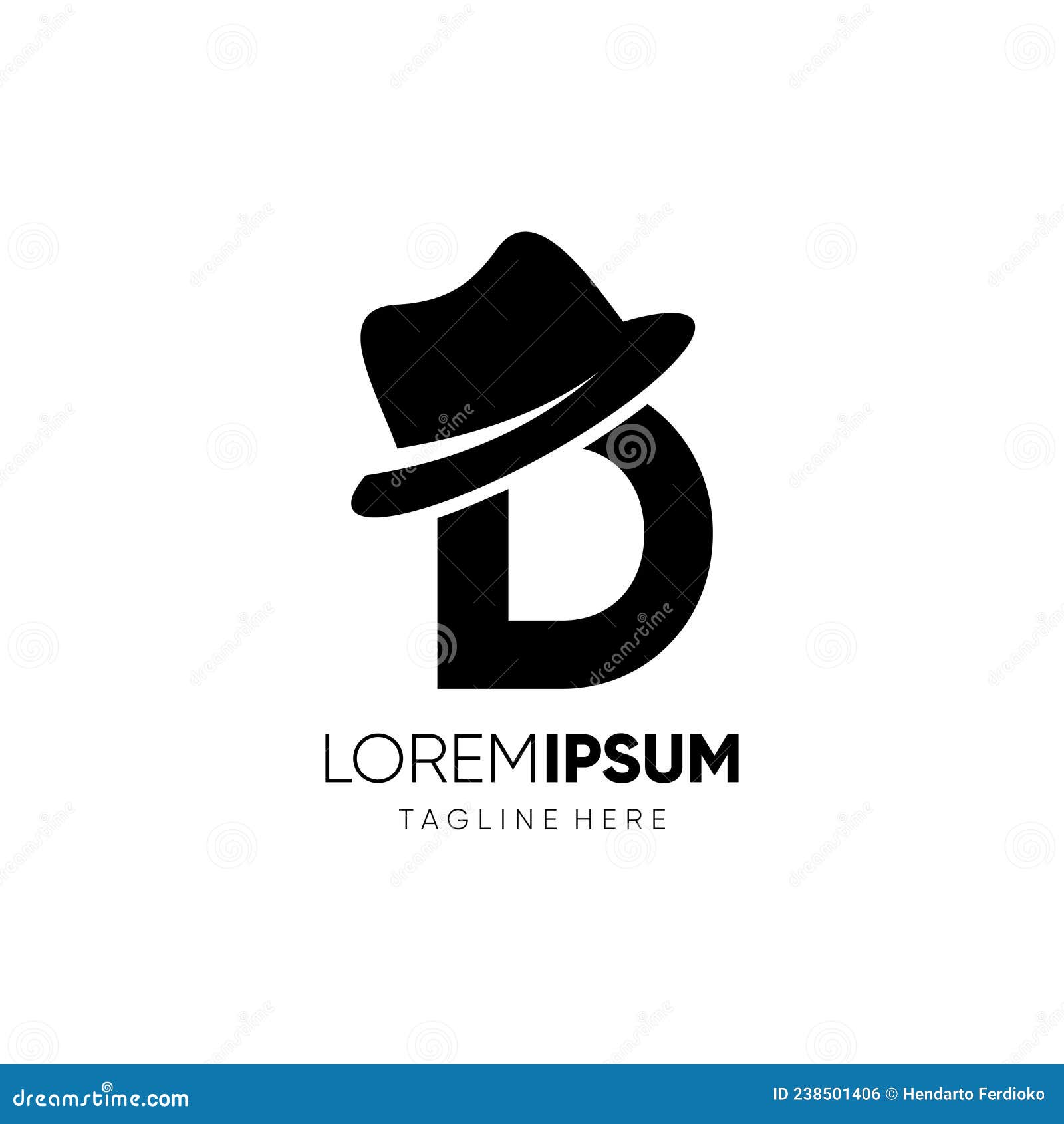 Letter D Gentlemen Hat Logo Design Vector Icon Graphic Stock Vector ...