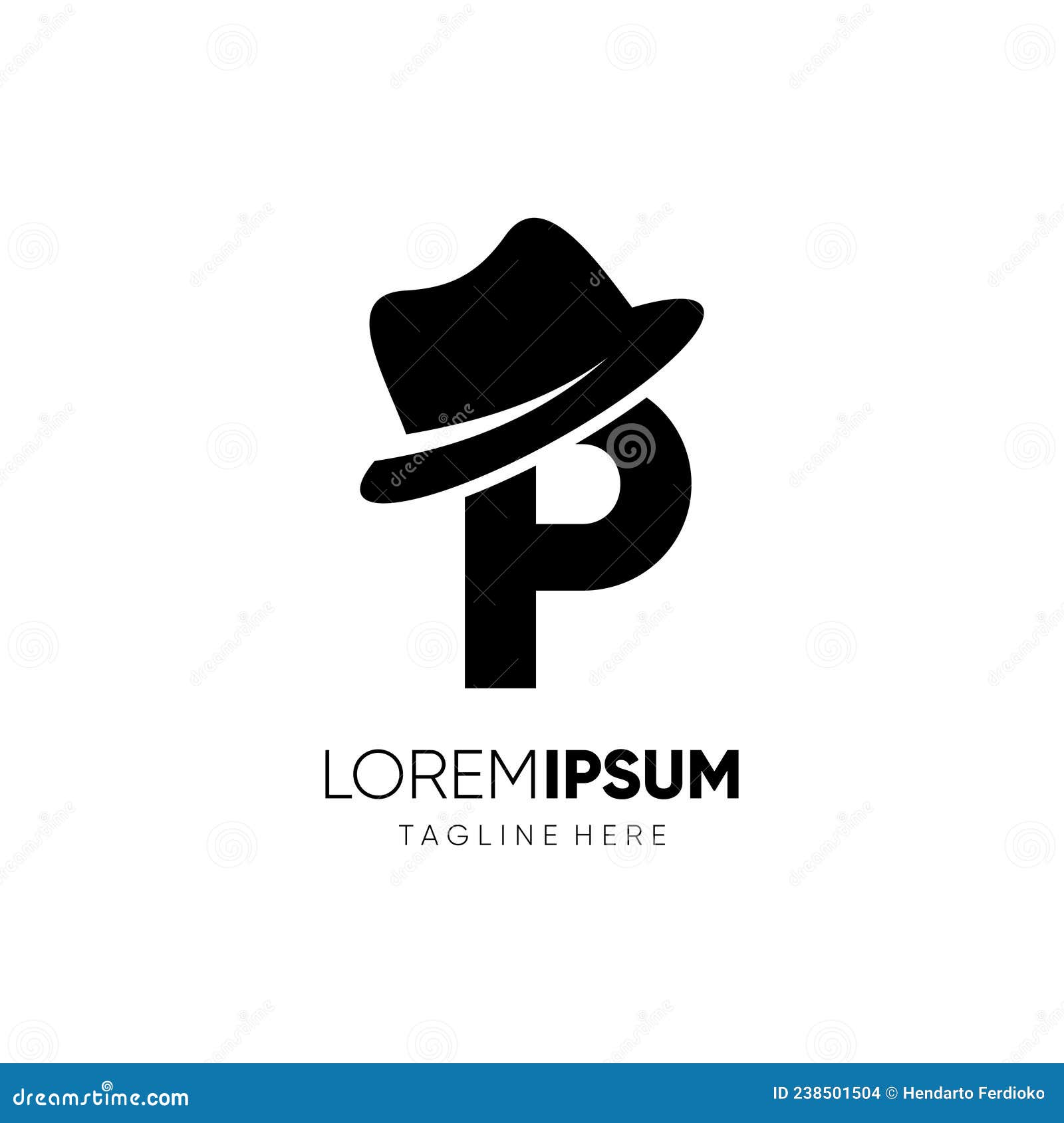 Letter P Gentlemen Hat Logo Design Vector Icon Graphic Stock Vector ...