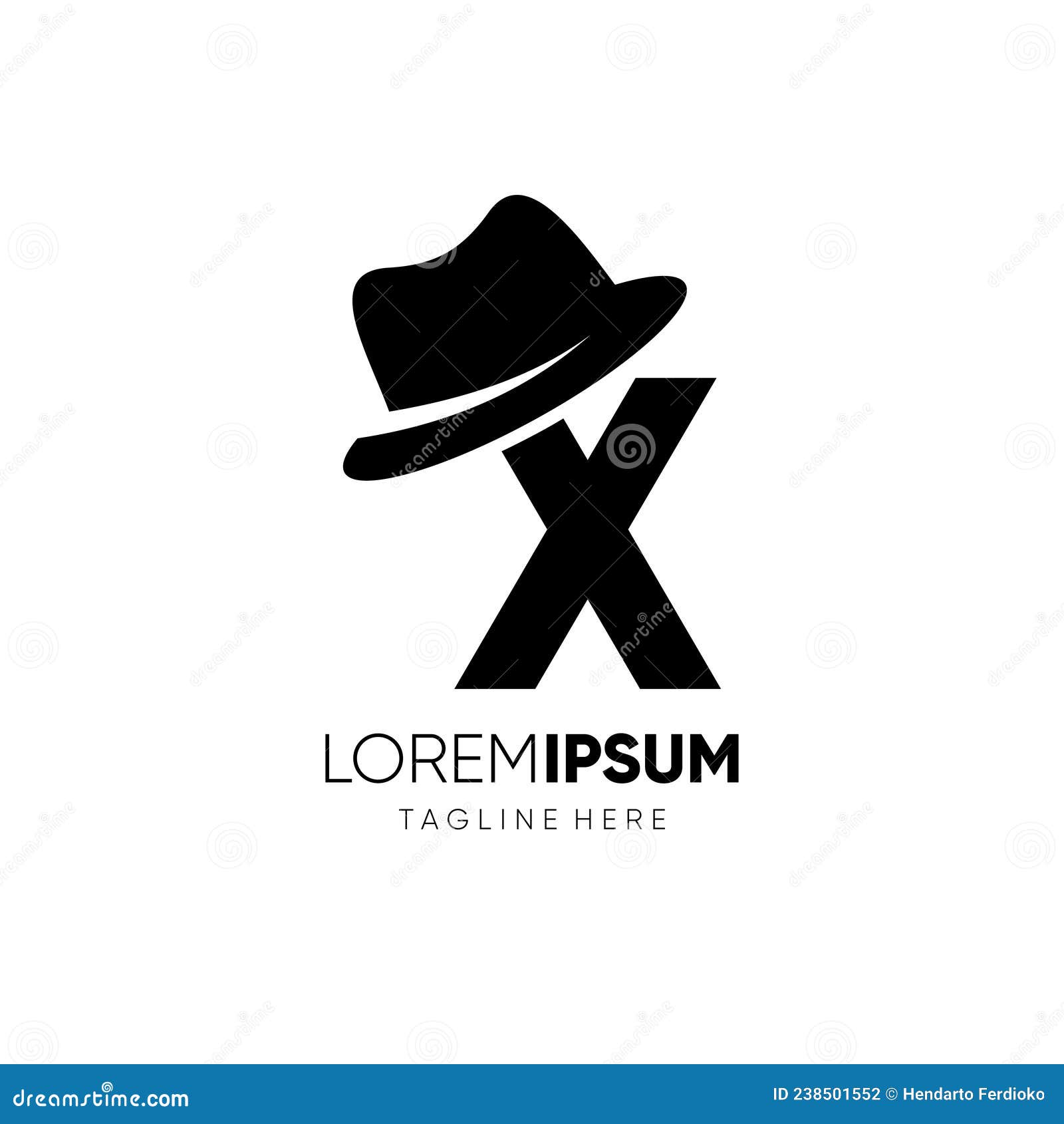 Letter X Gentlemen Hat Logo Design Vector Icon Graphic Stock Vector ...