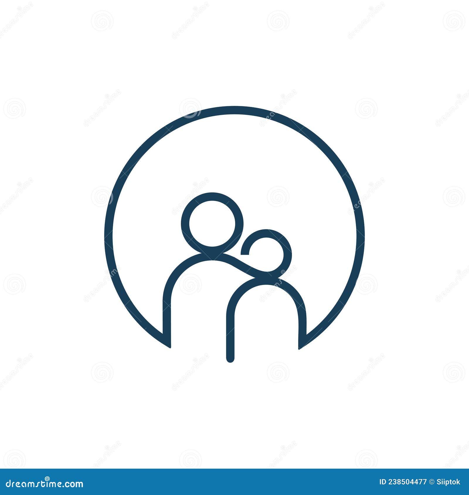 Circle People Family Community Line Art Logo Design Stock Vector ...
