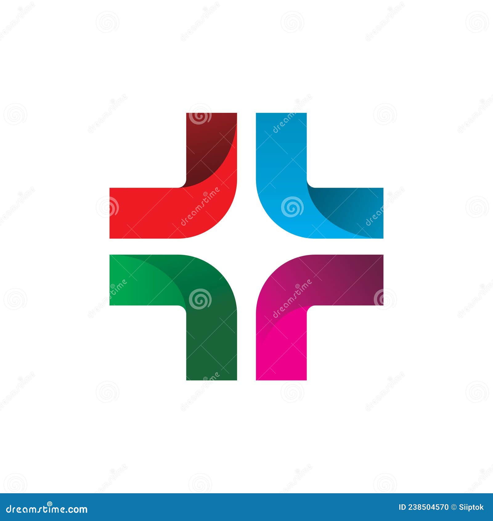 Full Color Add Plus Logo Design Stock Vector - Illustration of idea ...