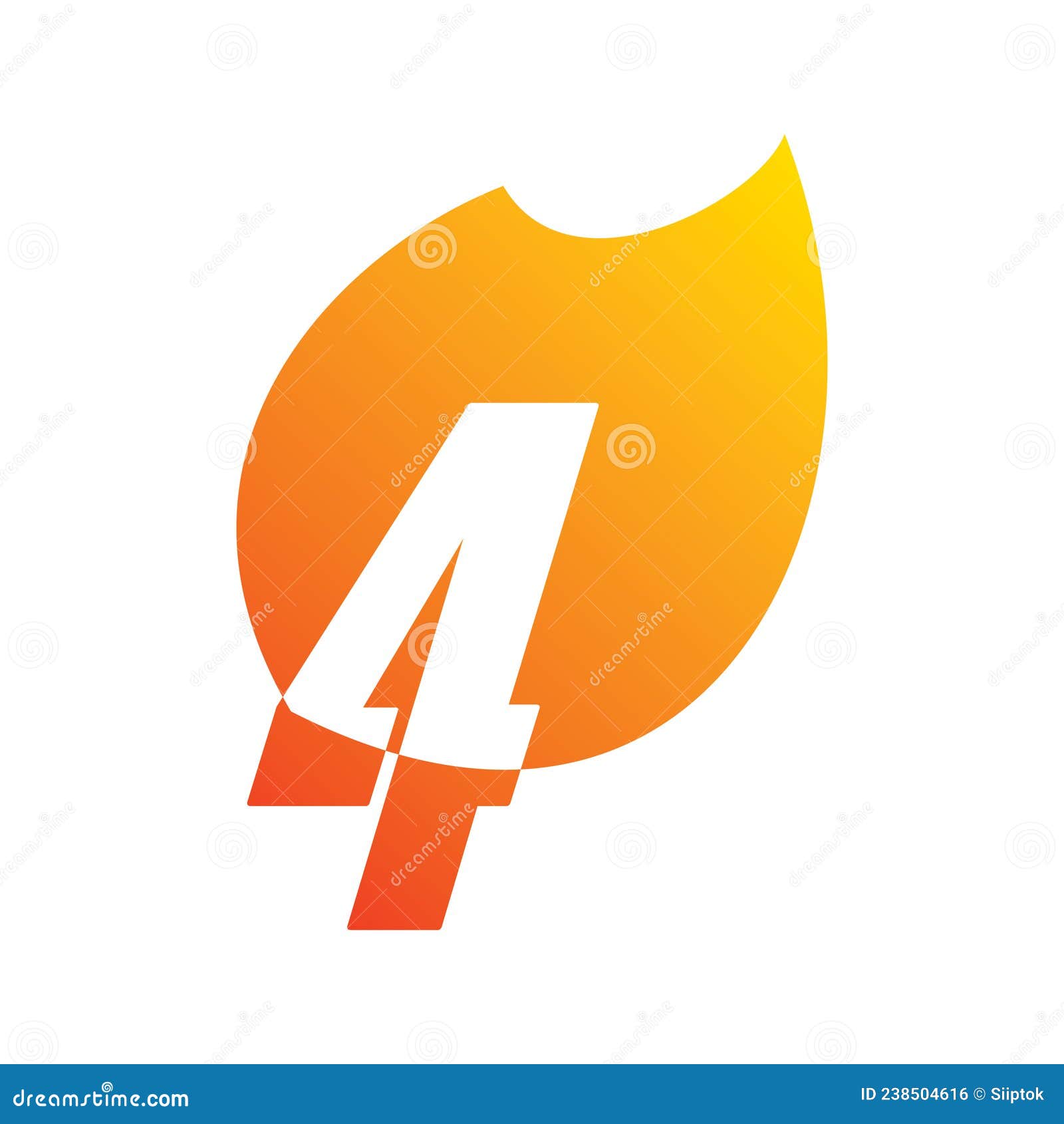 Number 4 Four Fire Flame Logo Design Stock Vector - Illustration of ...
