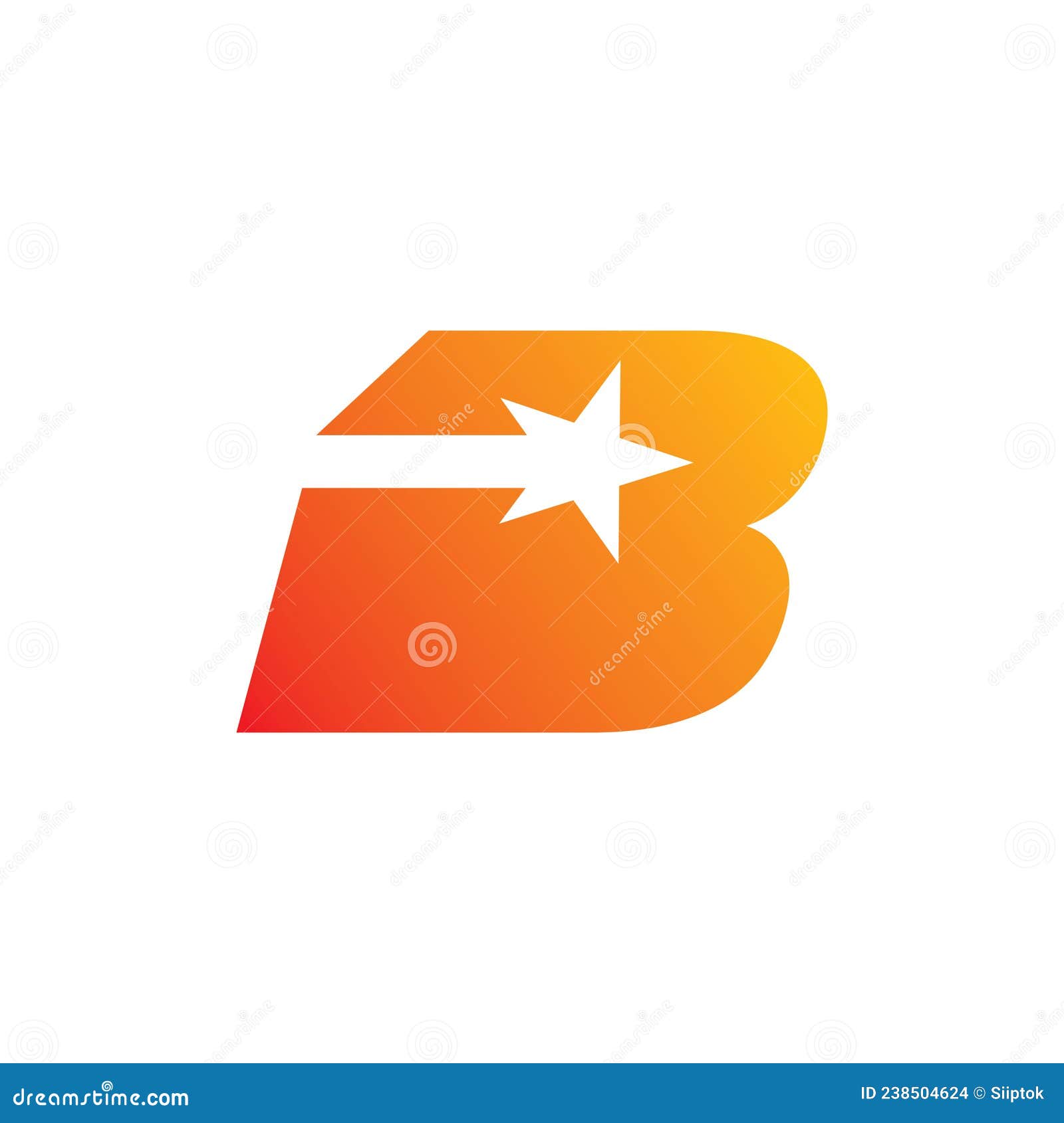 Initial B Star Letter Logo Design Stock Vector - Illustration of ...