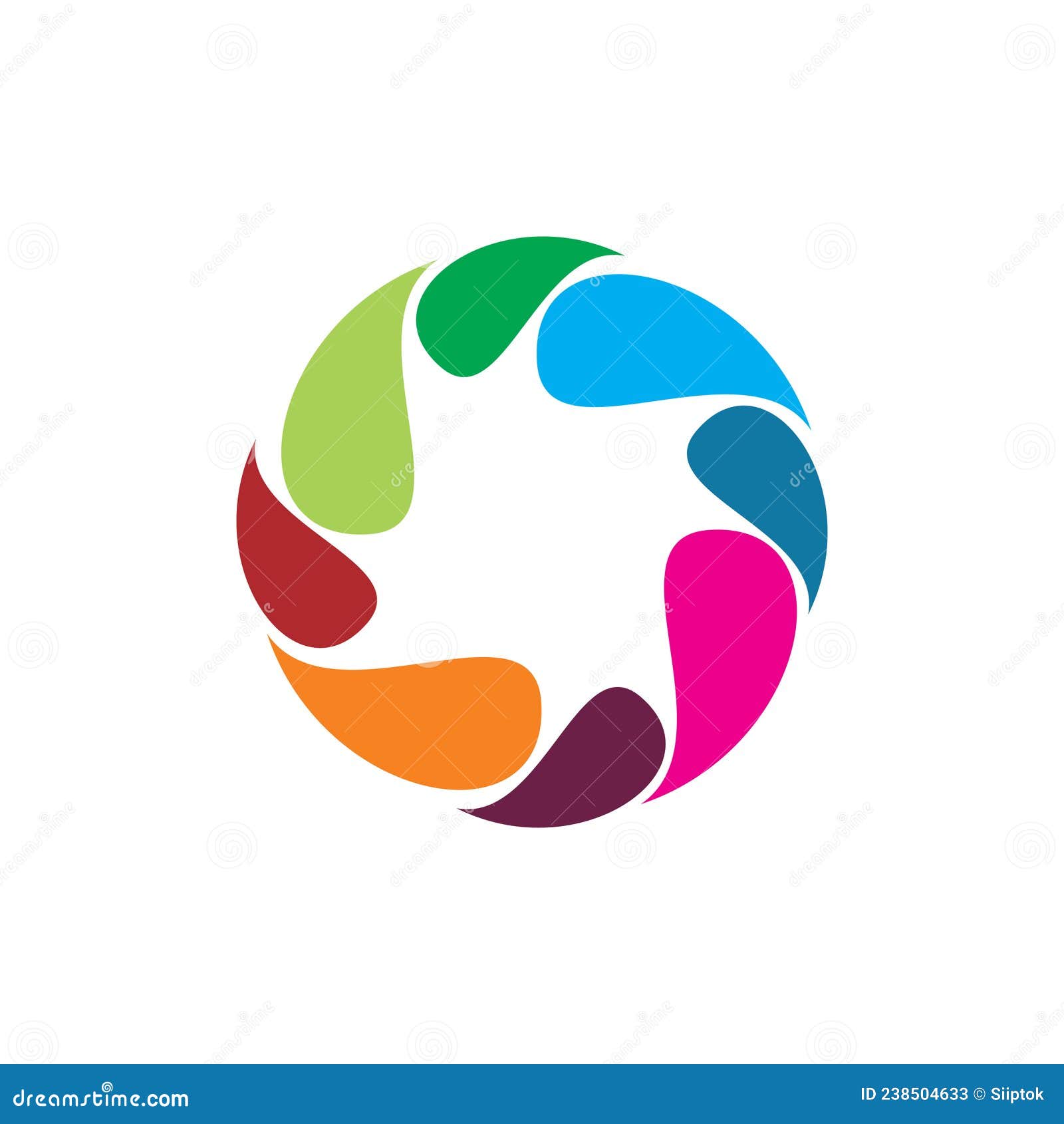 Circle Full Color Swirl Logo Design Stock Vector - Illustration of ...