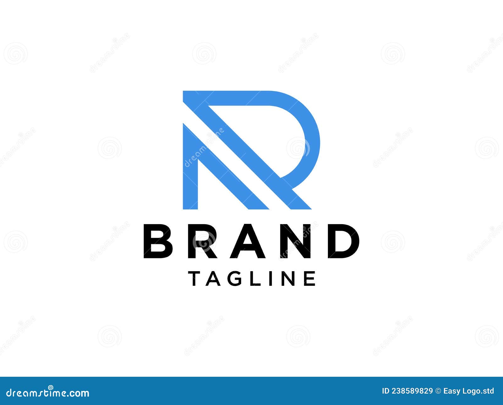 Initial Letter R Logo. Blue Bright Geometric Origami Arrows Style ...