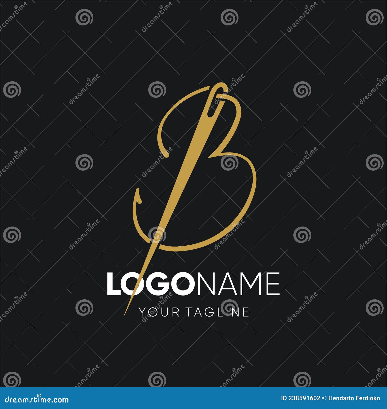 Letter B Sewing Needle Logo Design Vector Icon Graphic Stock Vector ...