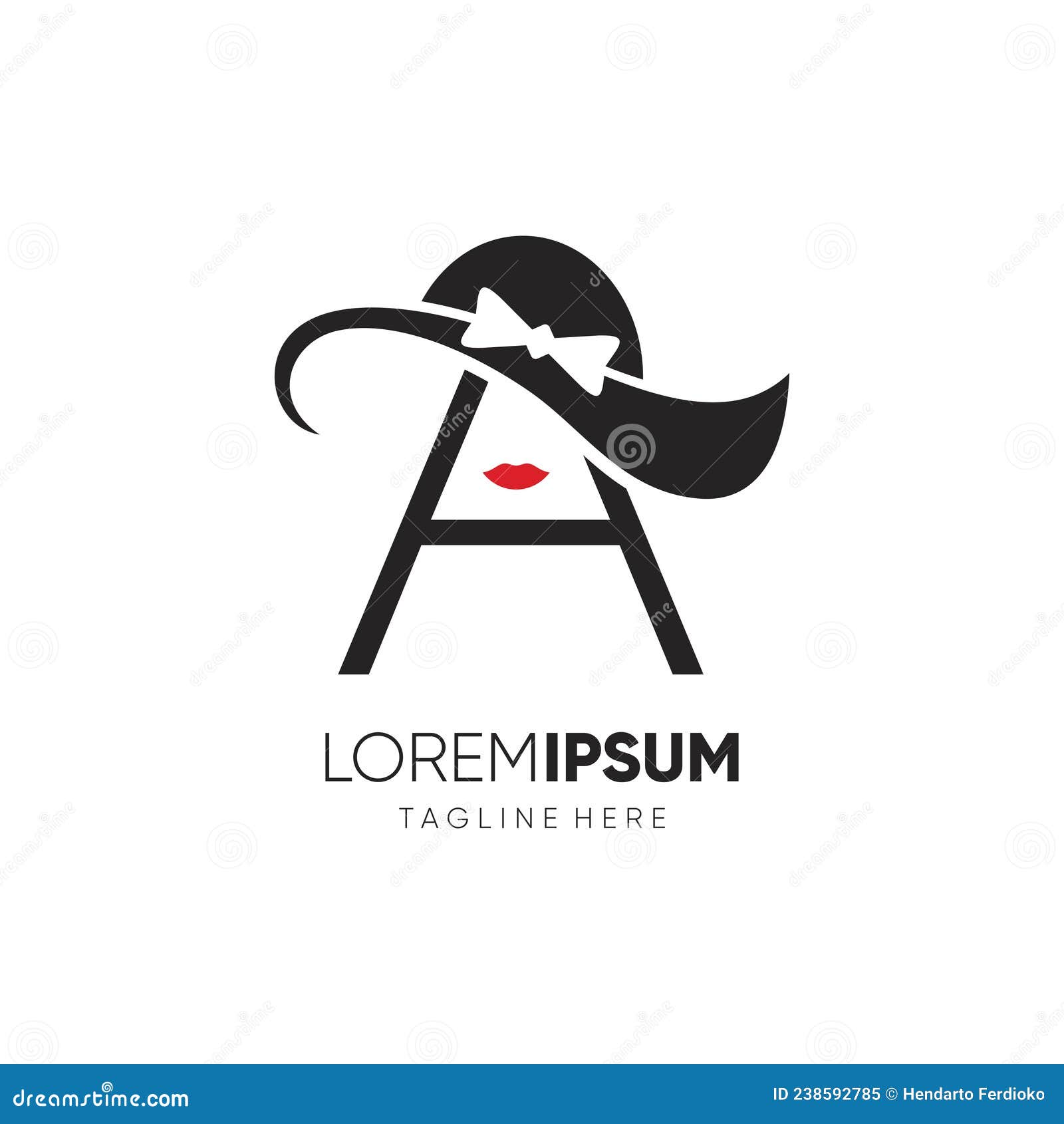 Letter a Beauty Woman Hat Logo Design Vector Icon Graphic Stock Vector ...