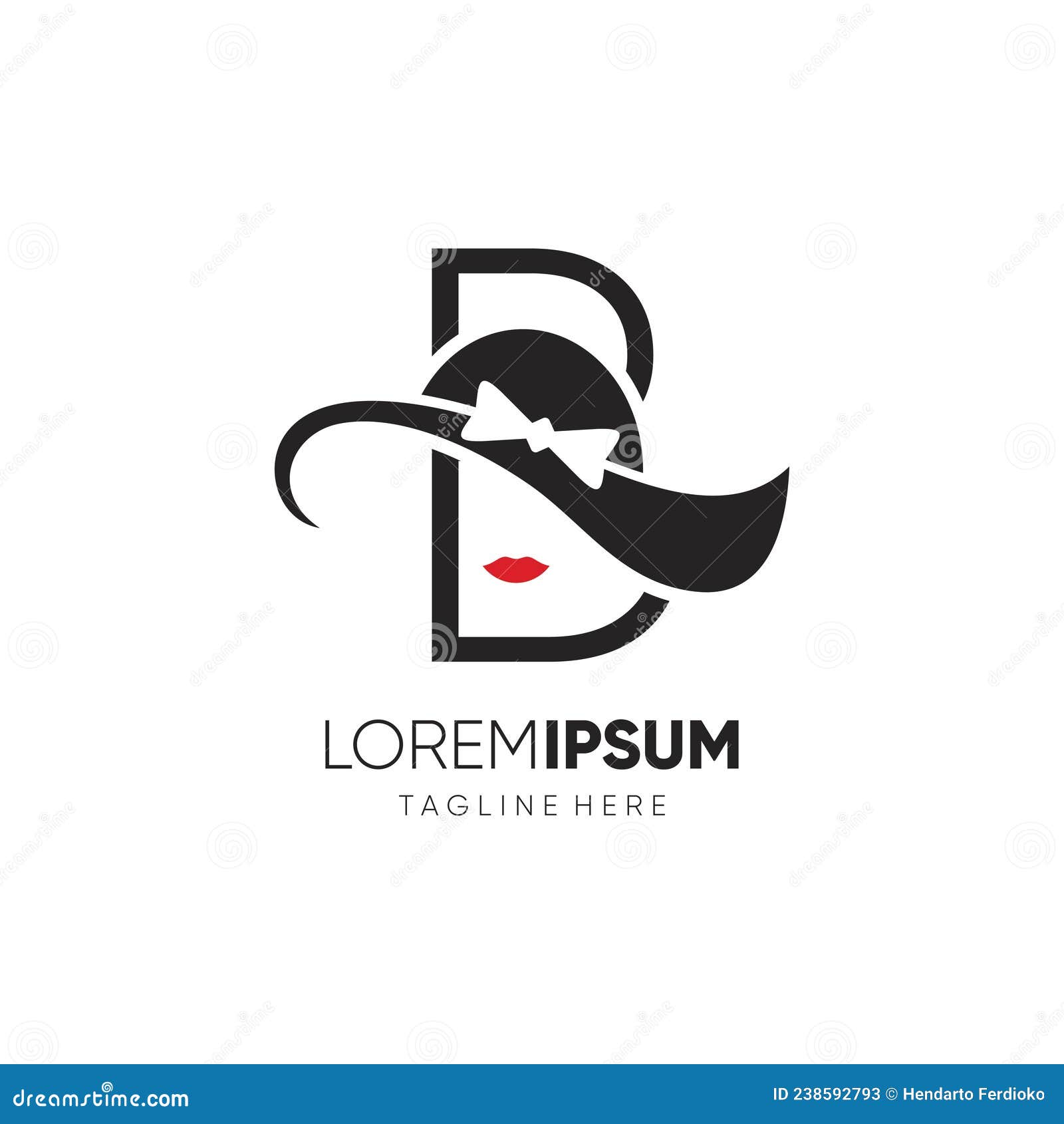 Letter B Beauty Woman Hat Logo Design Vector Icon Graphic Stock Vector ...
