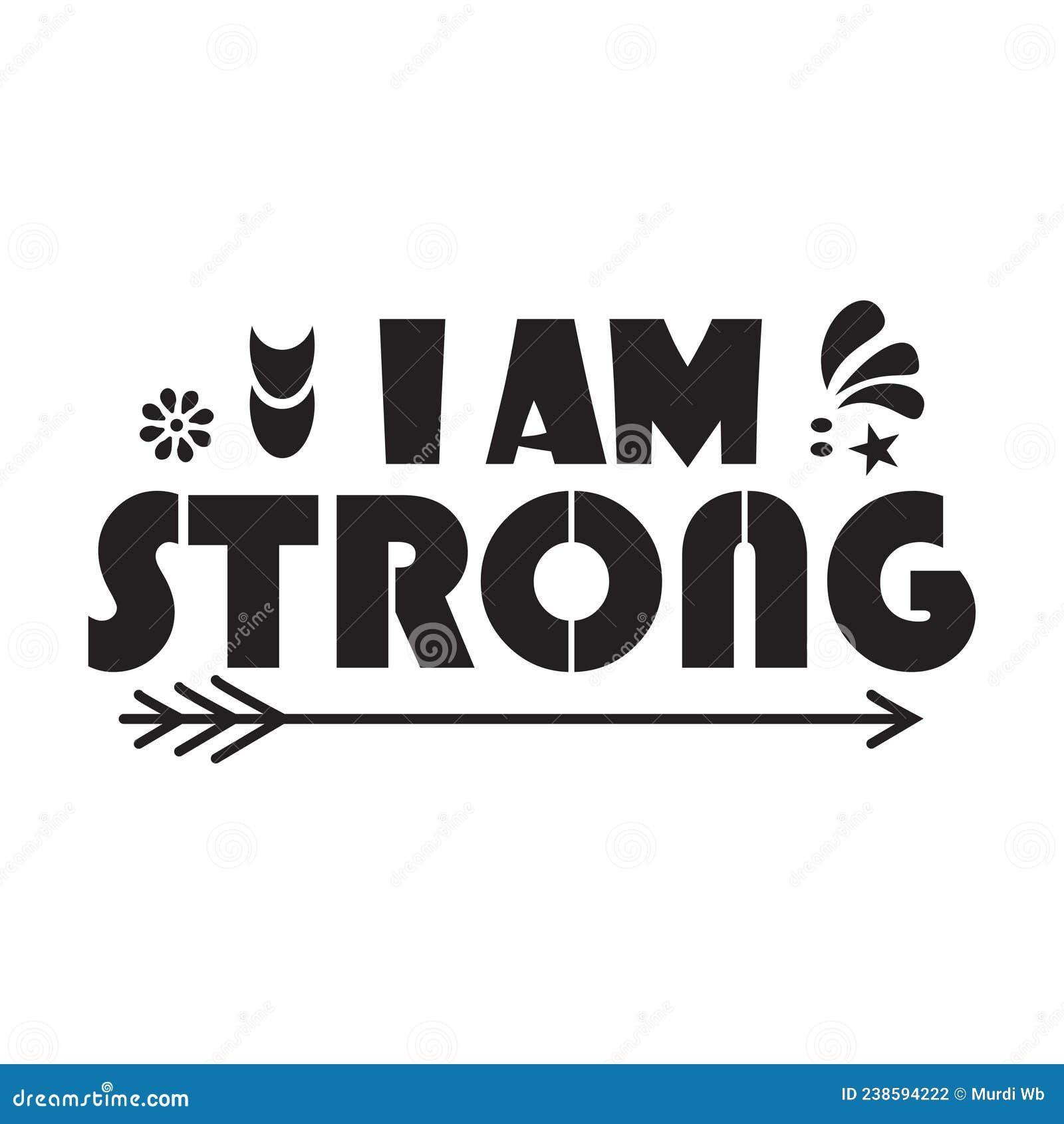 I am Strong, Motivation Quotes Vector Design Stock Vector ...