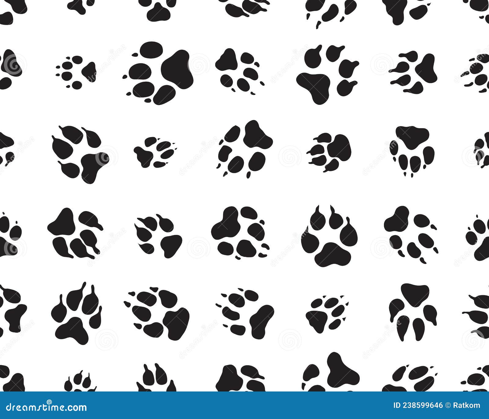 Dog Traces, Seamless Pattern Stock Illustration - Illustration of ...