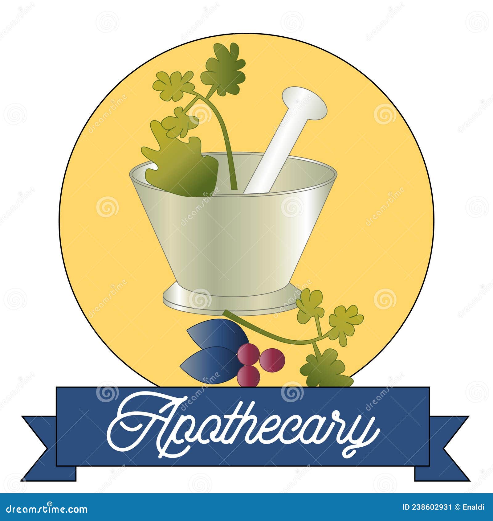 Apothecary or Traditional Medicine Badge and Emblem Vector Illustration ...