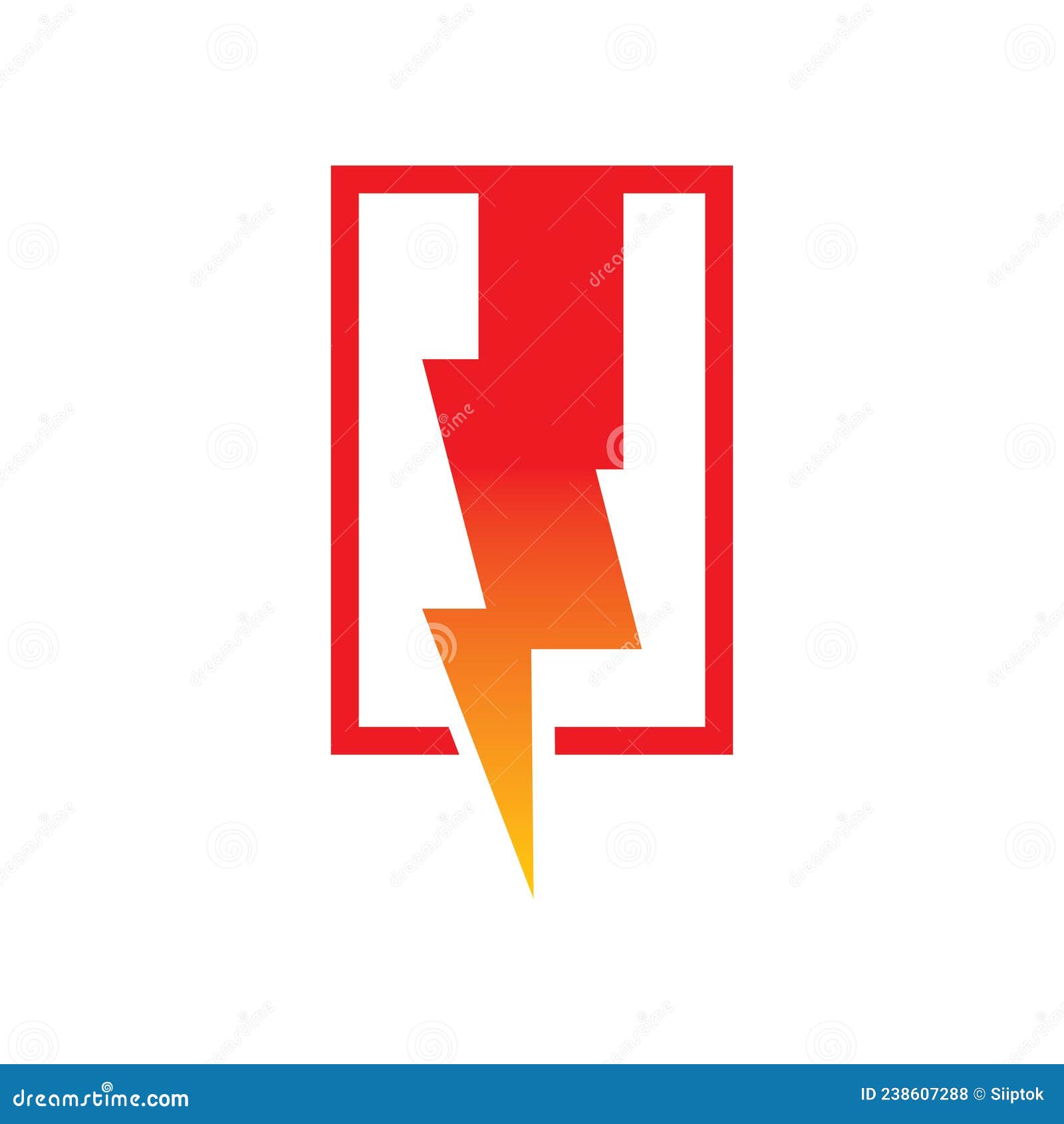 Lightning Square Frame Energy Logo Design Stock Vector - Illustration ...