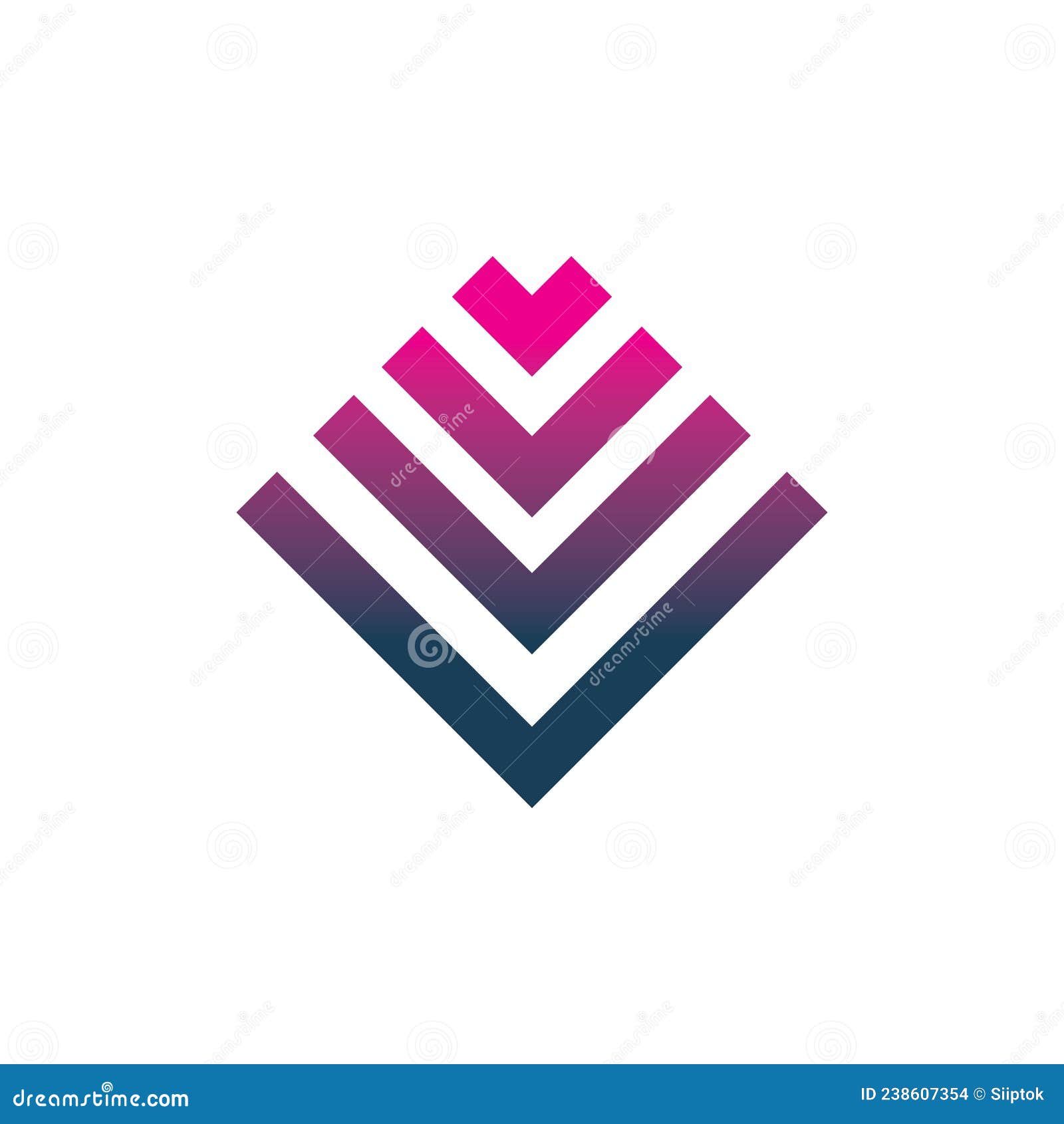 Pyramid Arrow Color Line Logo Design Stock Vector - Illustration of ...