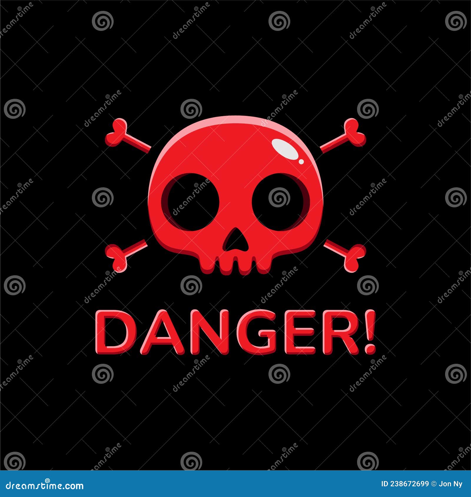 Red Skull Danger Sign Concept Design Stock Vector - Illustration of ...