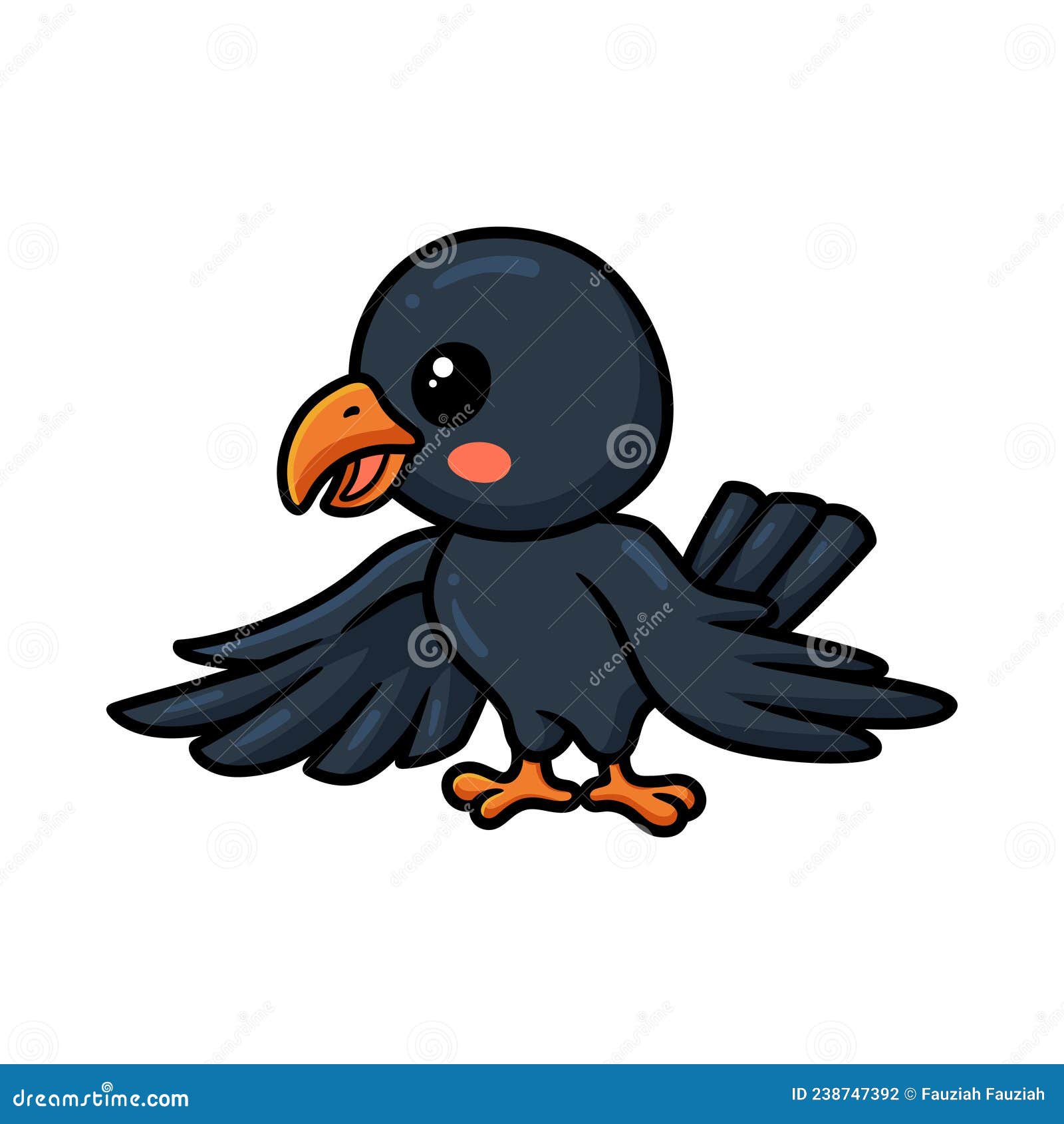 Cute Little Crow Cartoon Standing Stock Vector - Illustration of ...