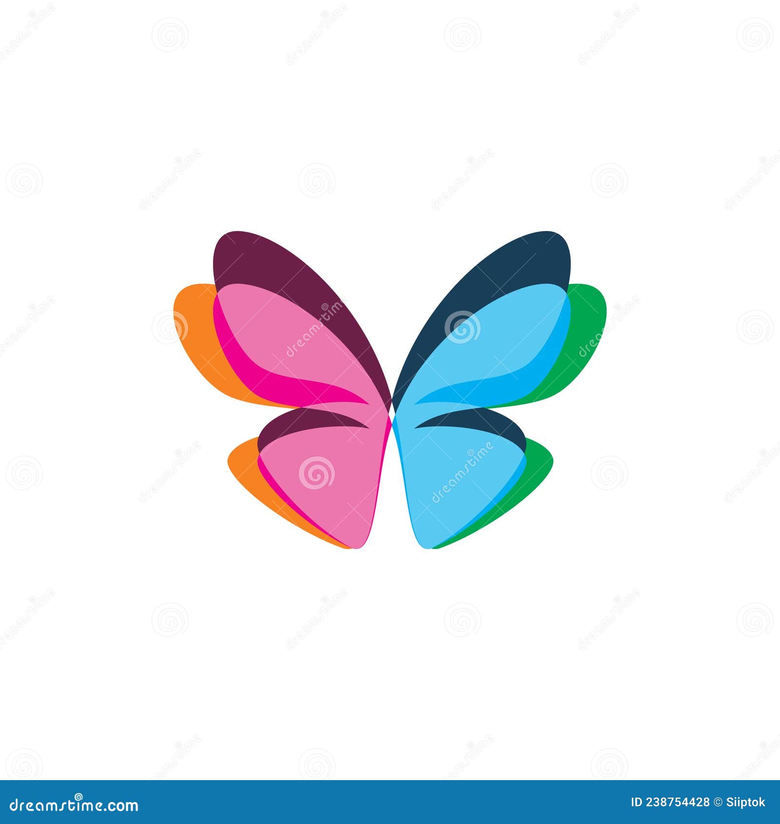 Full Color Butterfly Logo Design Stock Vector - Illustration of elegant ...