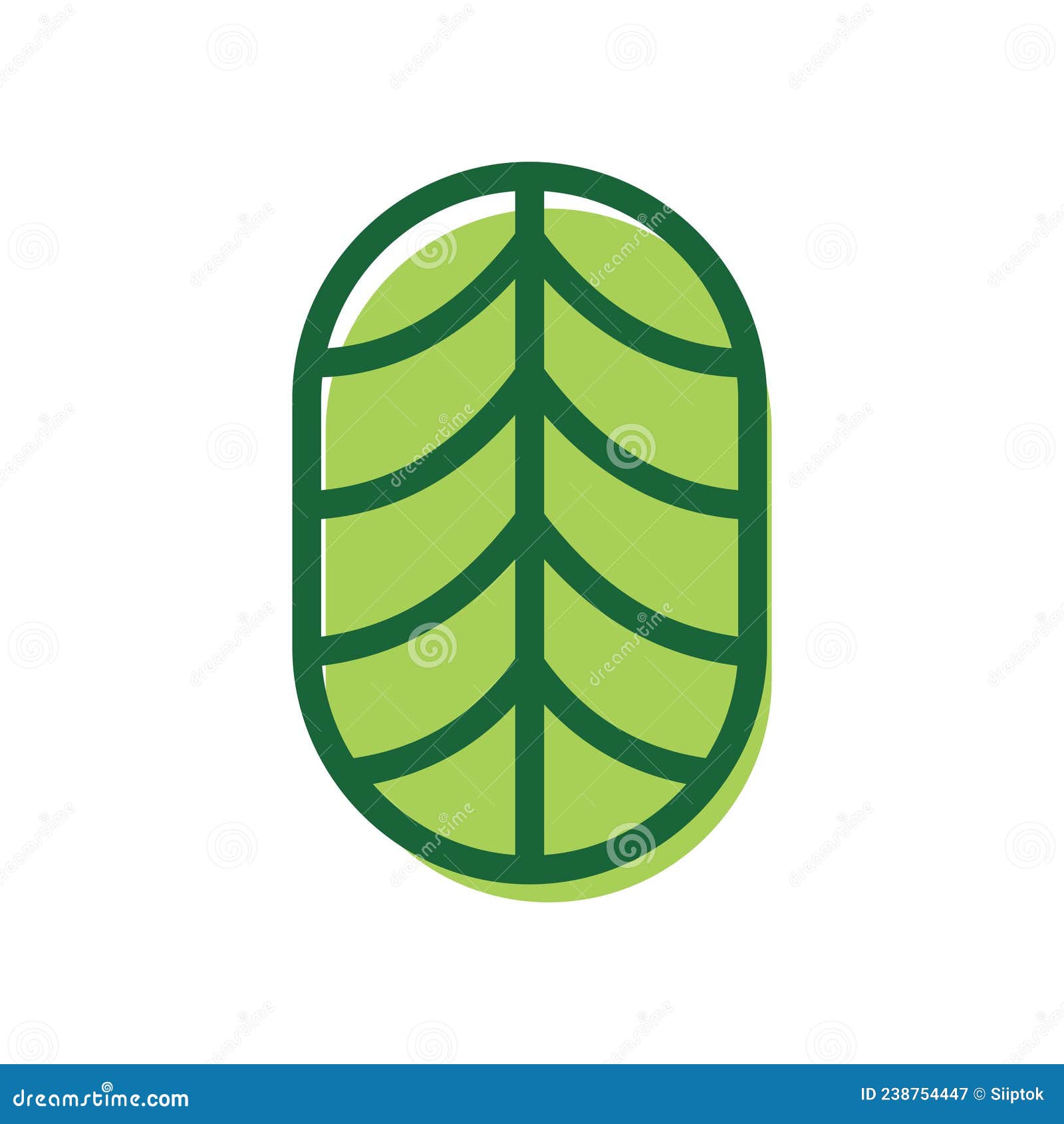 Rounded Green Tree Leaf Logo Design Stock Vector - Illustration of ...