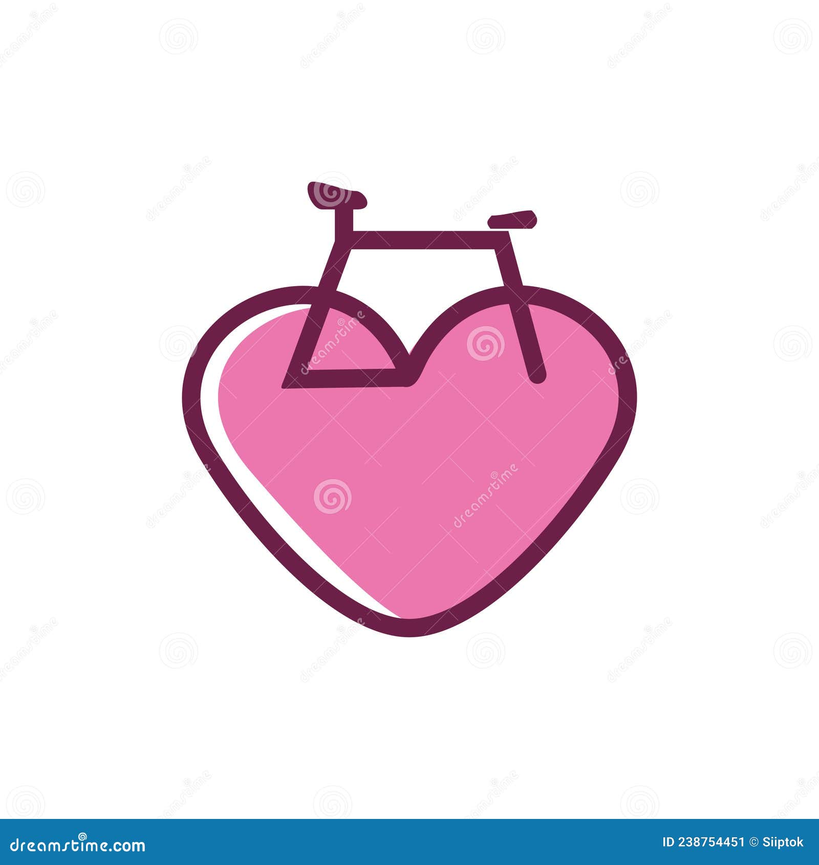 Love Bike Heart Bycicle Shape Logo Design Stock Vector - Illustration ...