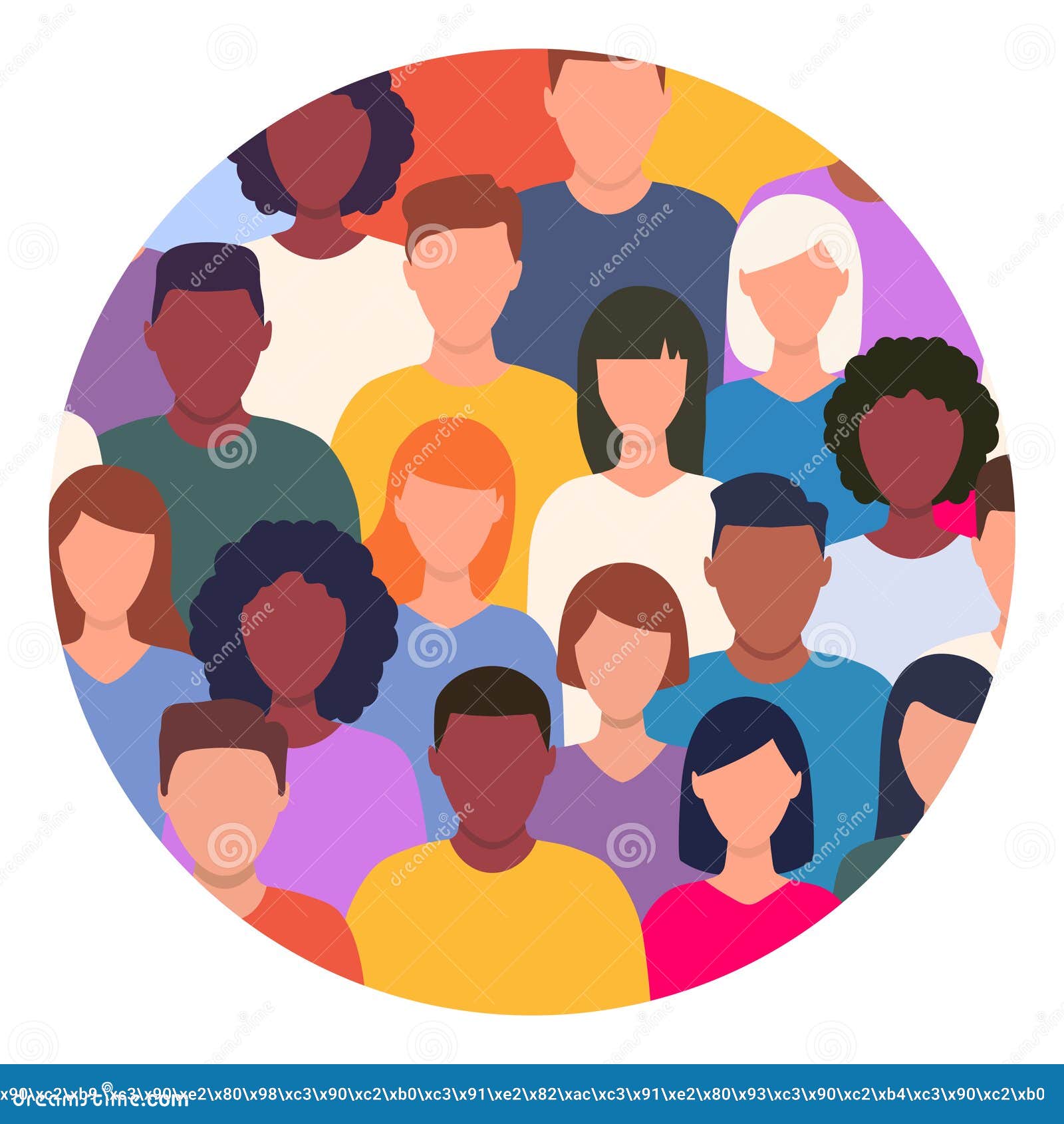 Diversity Crowd - Diverse Group Of Cartoon People With Speech Bubbles ...