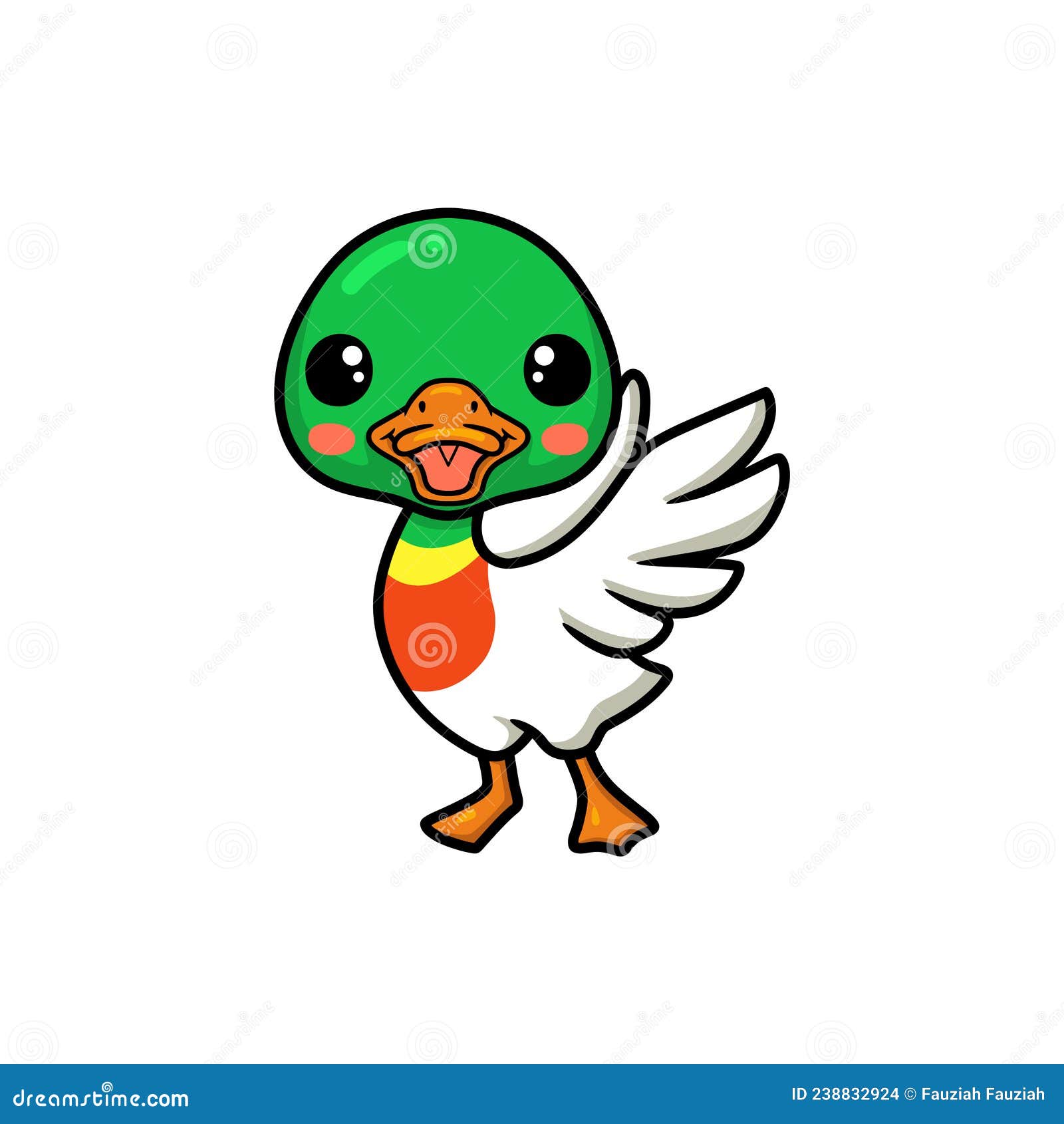 Cute Little Duck Cartoon Posing Stock Vector - Illustration of little ...
