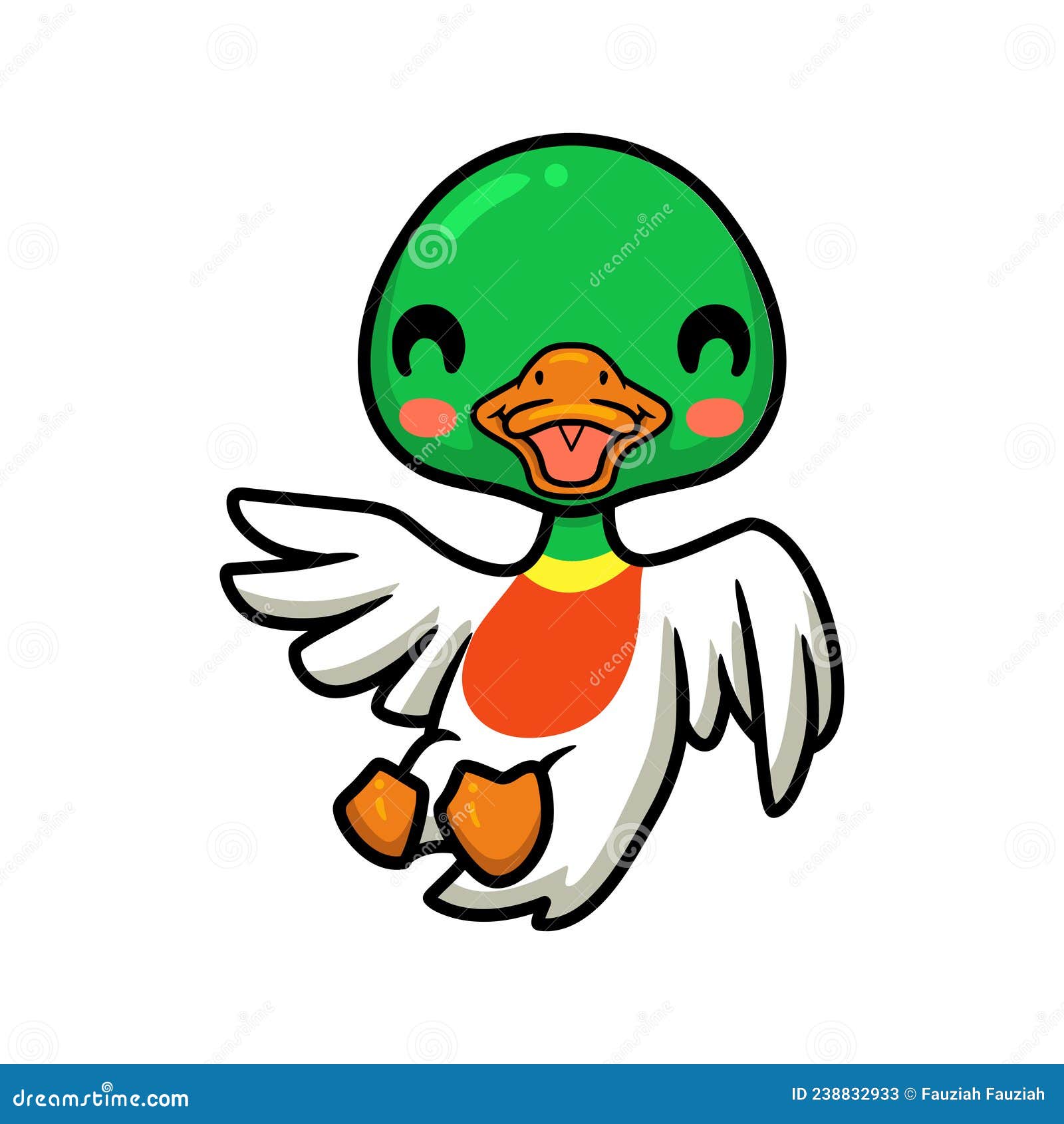 Cute Little Duck Cartoon Posing Stock Vector - Illustration of fowl ...