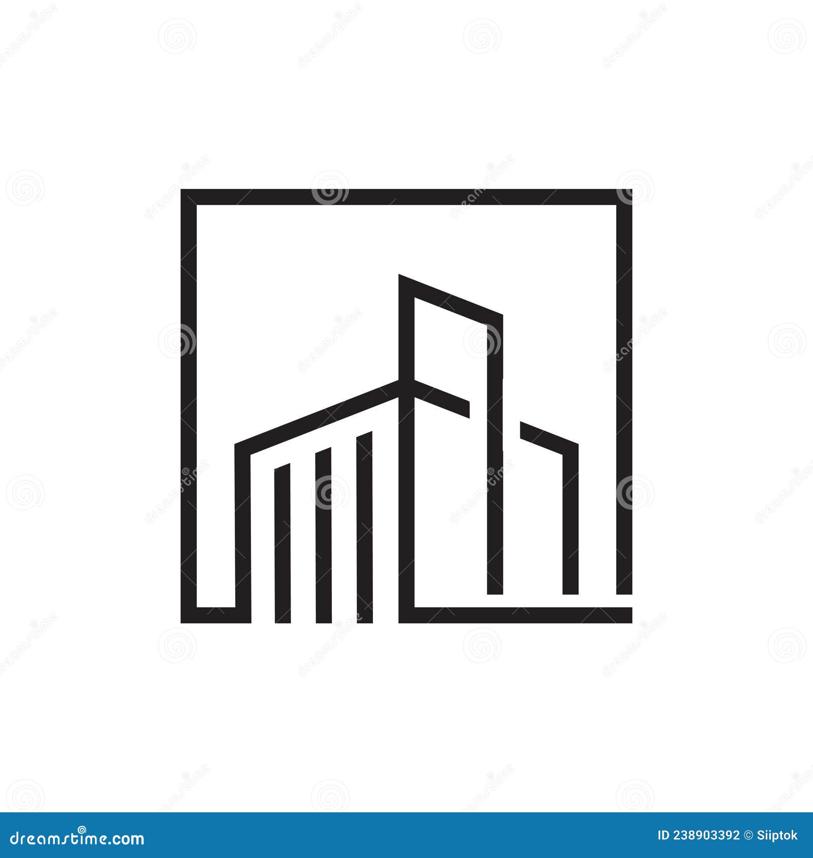 Line Shape Geometry Building Logo Design Stock Vector - Illustration of ...