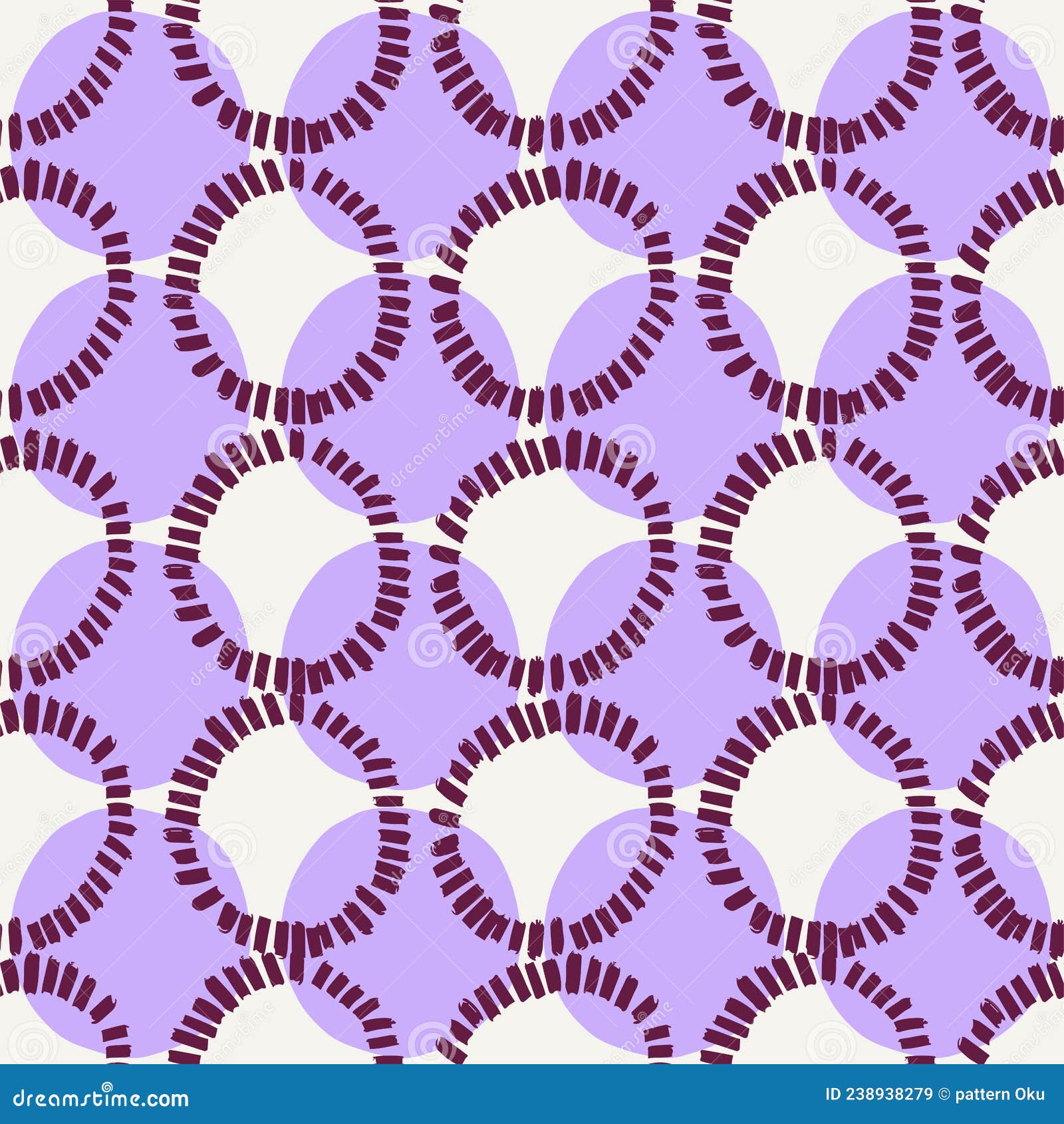 Vector Hand-drawn Abstract Circle Geometric Illustration Motif Seamless ...