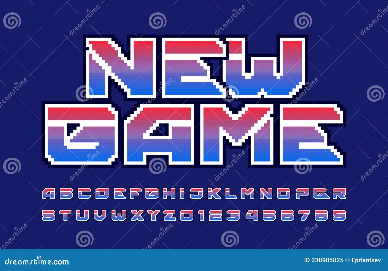Futuristic Pixel Alphabet Font. Pixel Gradient Letters, Numbers And ...