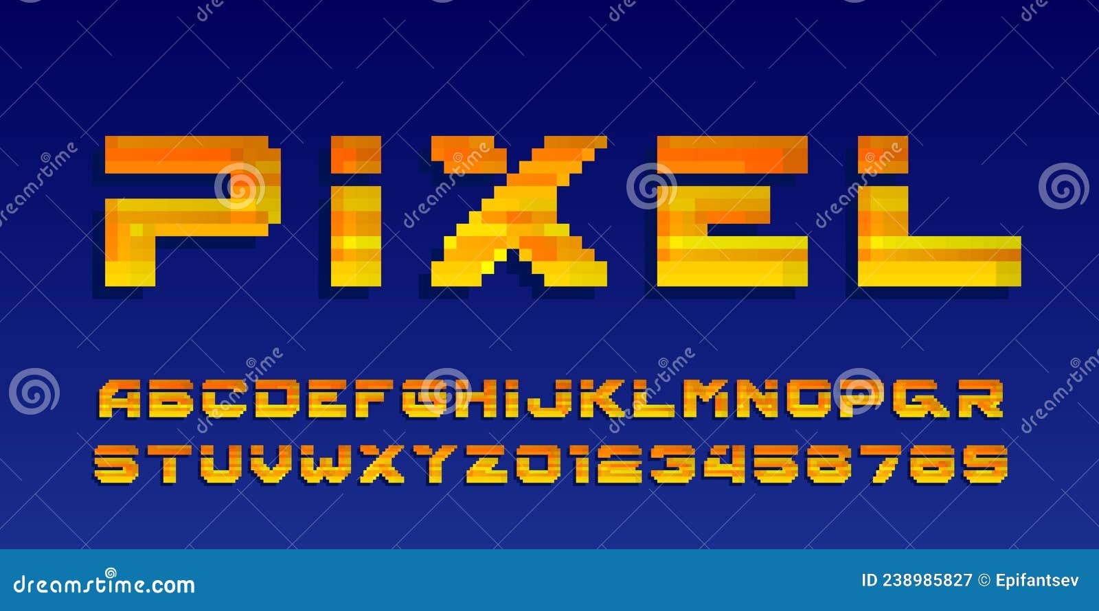 Pixel Alphabet Font. Digital Letters and Numbers Stock Vector ...