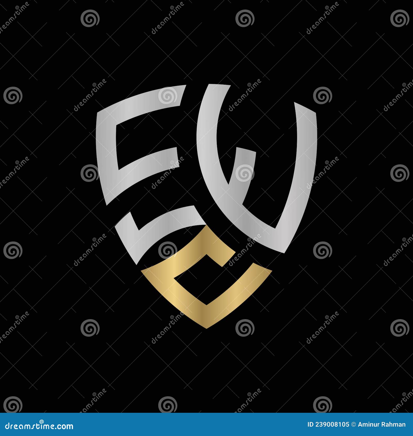Vector Logo Design Latter Icon EWC Stock Illustration - Illustration of ...