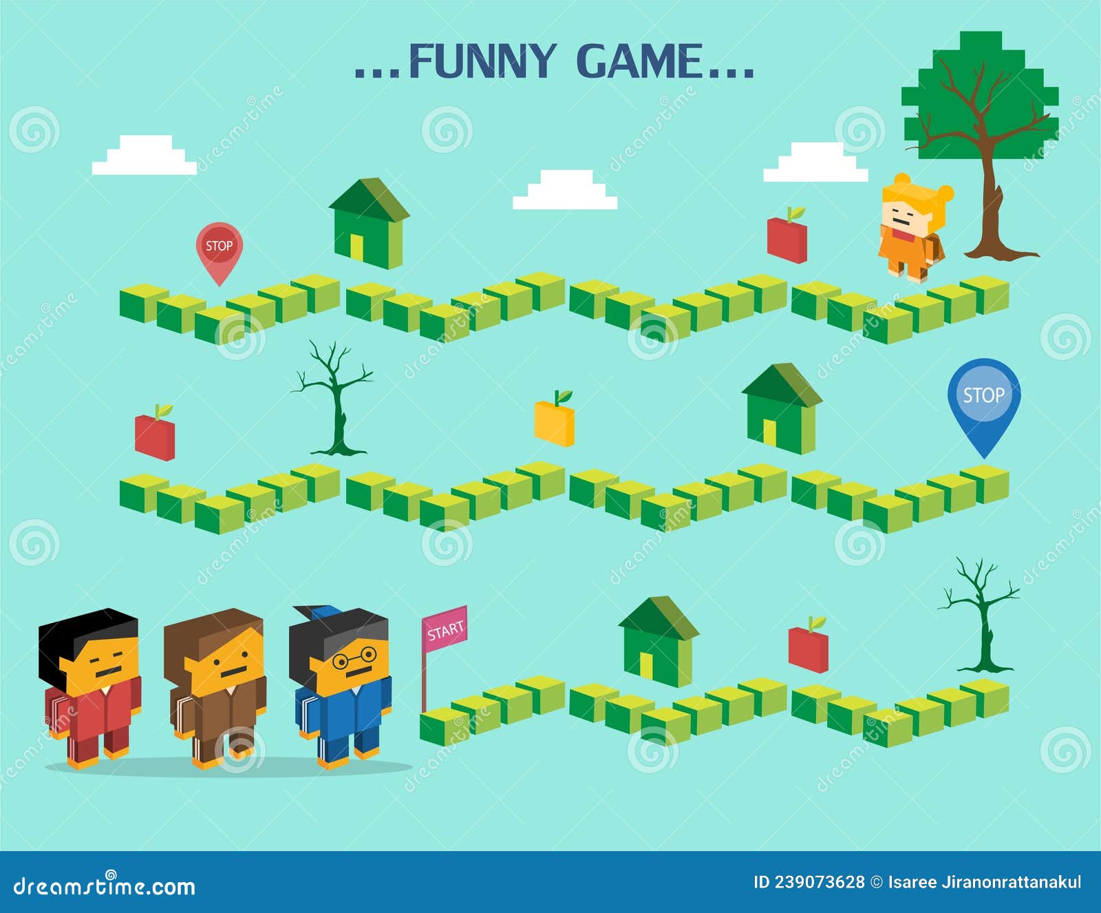 Funny Frame,Board Games,cute, Vector Illustrations. Stock Vector ...