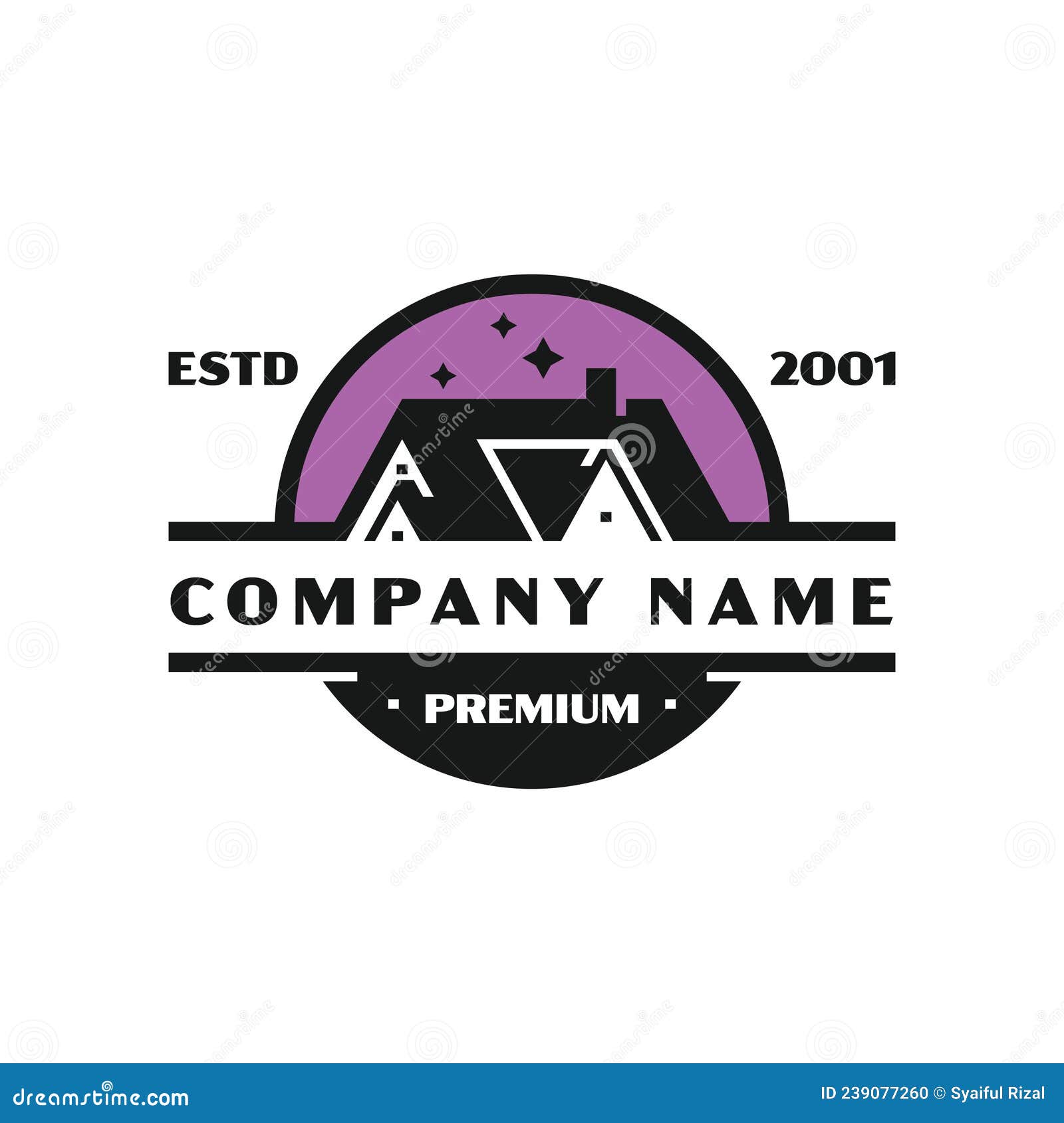 Simple House Logo Template White Background Stock Vector - Illustration ...