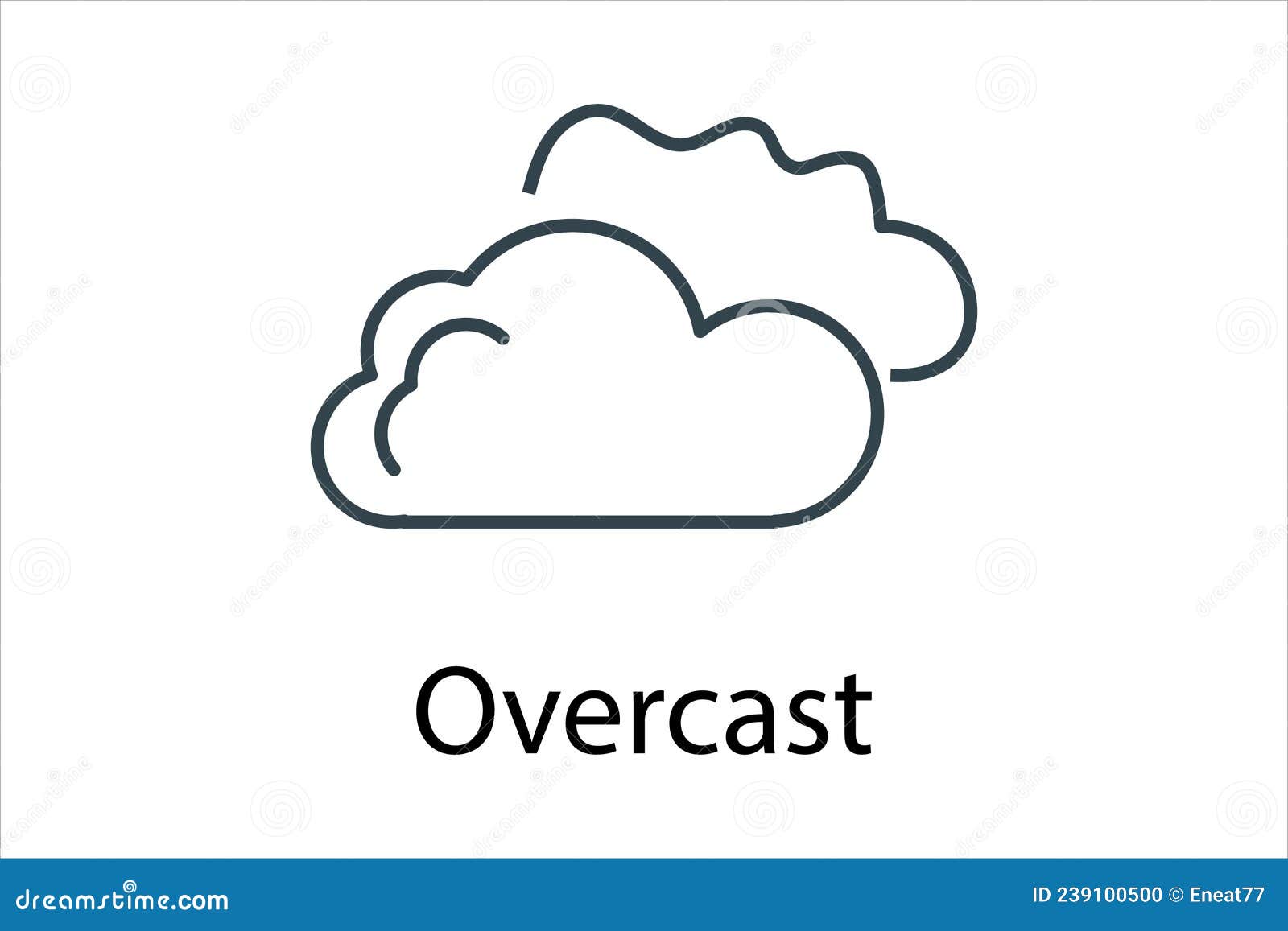 Overcast Icon On White Background Simple Element Vector Image Royalty ...