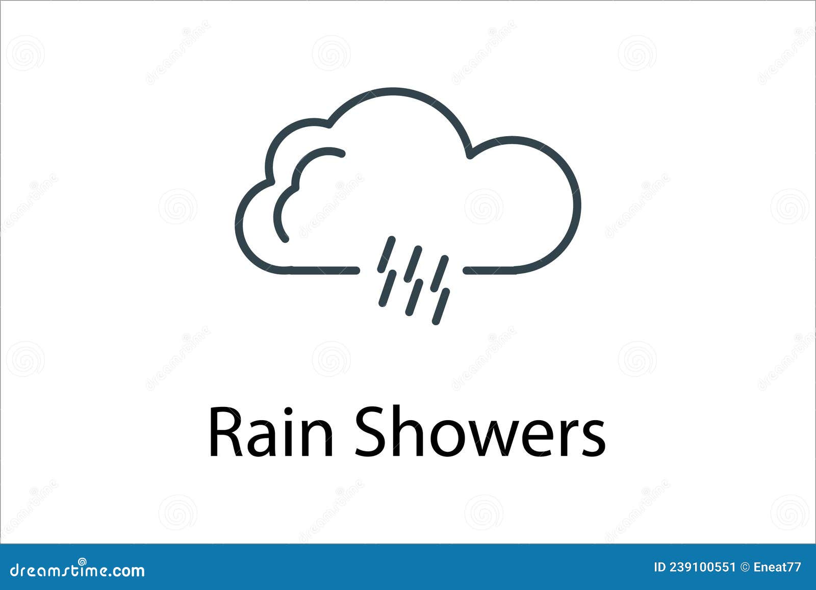 Rain Shower Icon Thin Line Stock Illustration Stock Vector ...