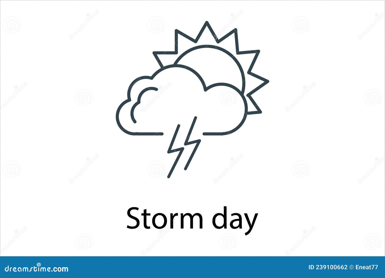 Storm Day Icon Thin Line Stock Illustration Stock Vector - Illustration ...