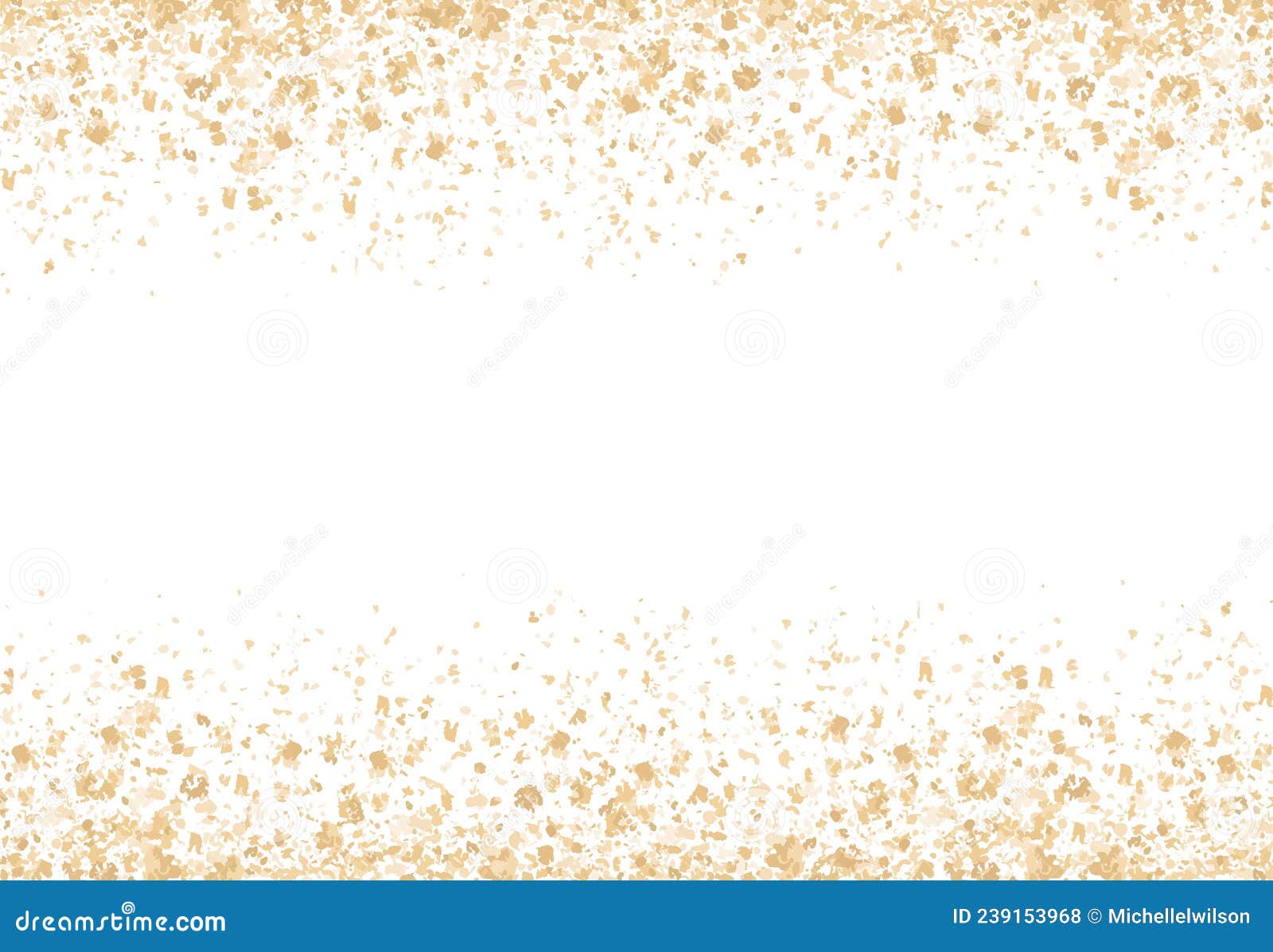 A Gold Glitter Confetti Border with Copyspace on White Stock Vector ...