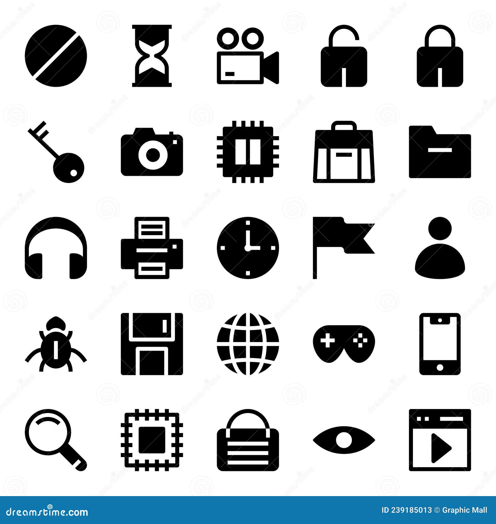 Glyph icons for internet. stock vector. Illustration of privacy - 239185013