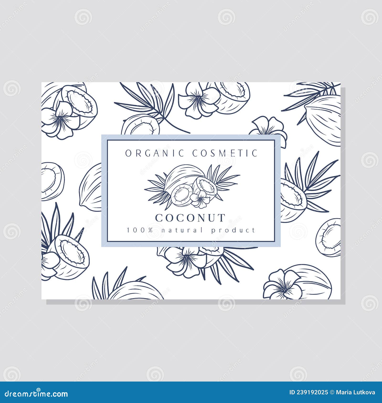 Coconut Cardboard Box. Abstract Vector Wrapped Paper Container with ...