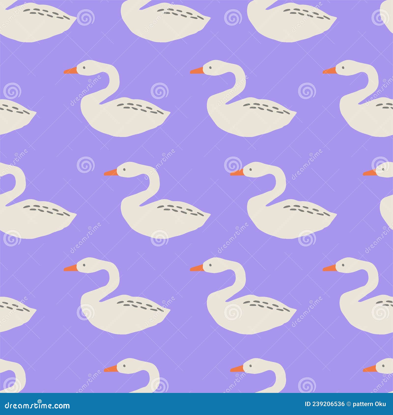 Vector Cute Duck Animal Illustration Motif Illustration Seamless Repeat ...