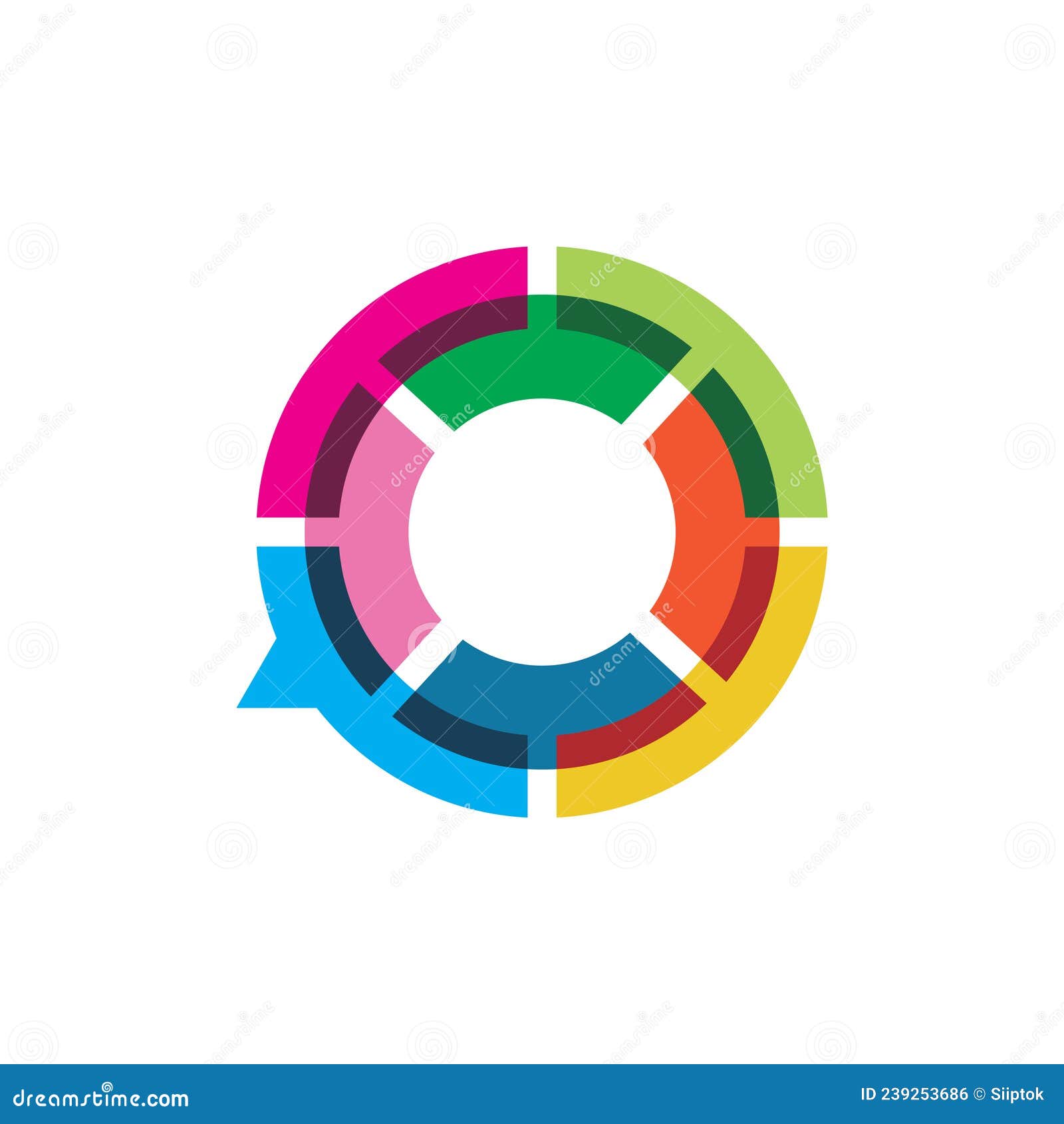 Full Color Circle Digital Chat Logo Design Stock Vector - Illustration ...