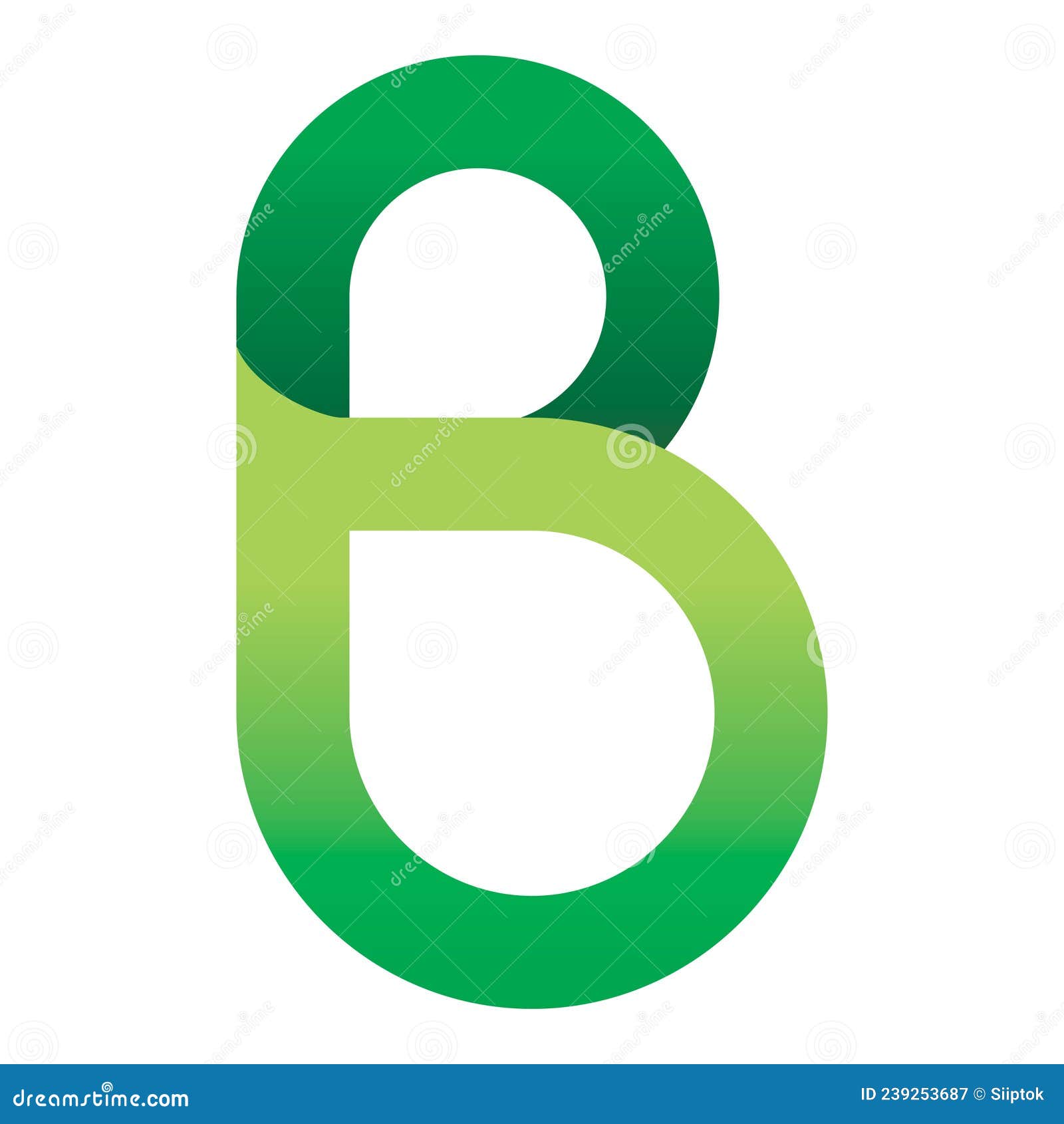 Green Color Initial B Letter Logo Design Stock Vector - Illustration of ...