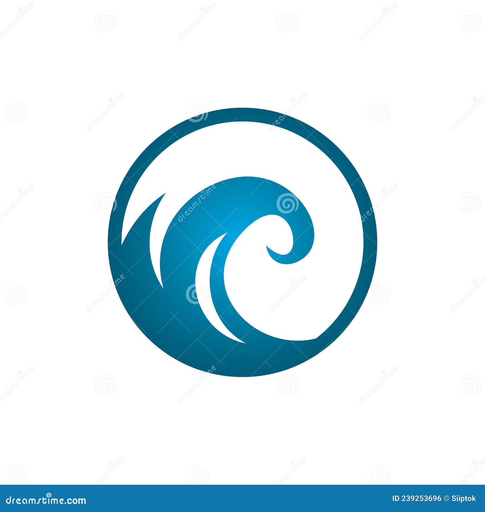 Blue Circle Ocean Wave Logo Design Stock Vector - Illustration of logo ...