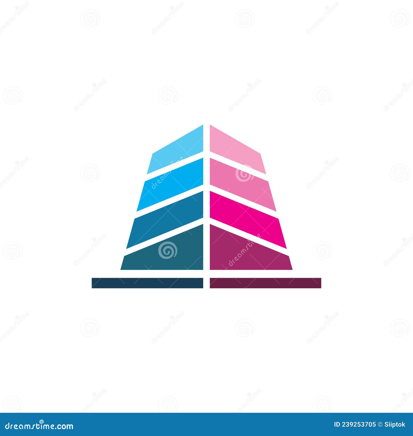 Full Color Tower Building Logo Design Stock Vector - Illustration of ...