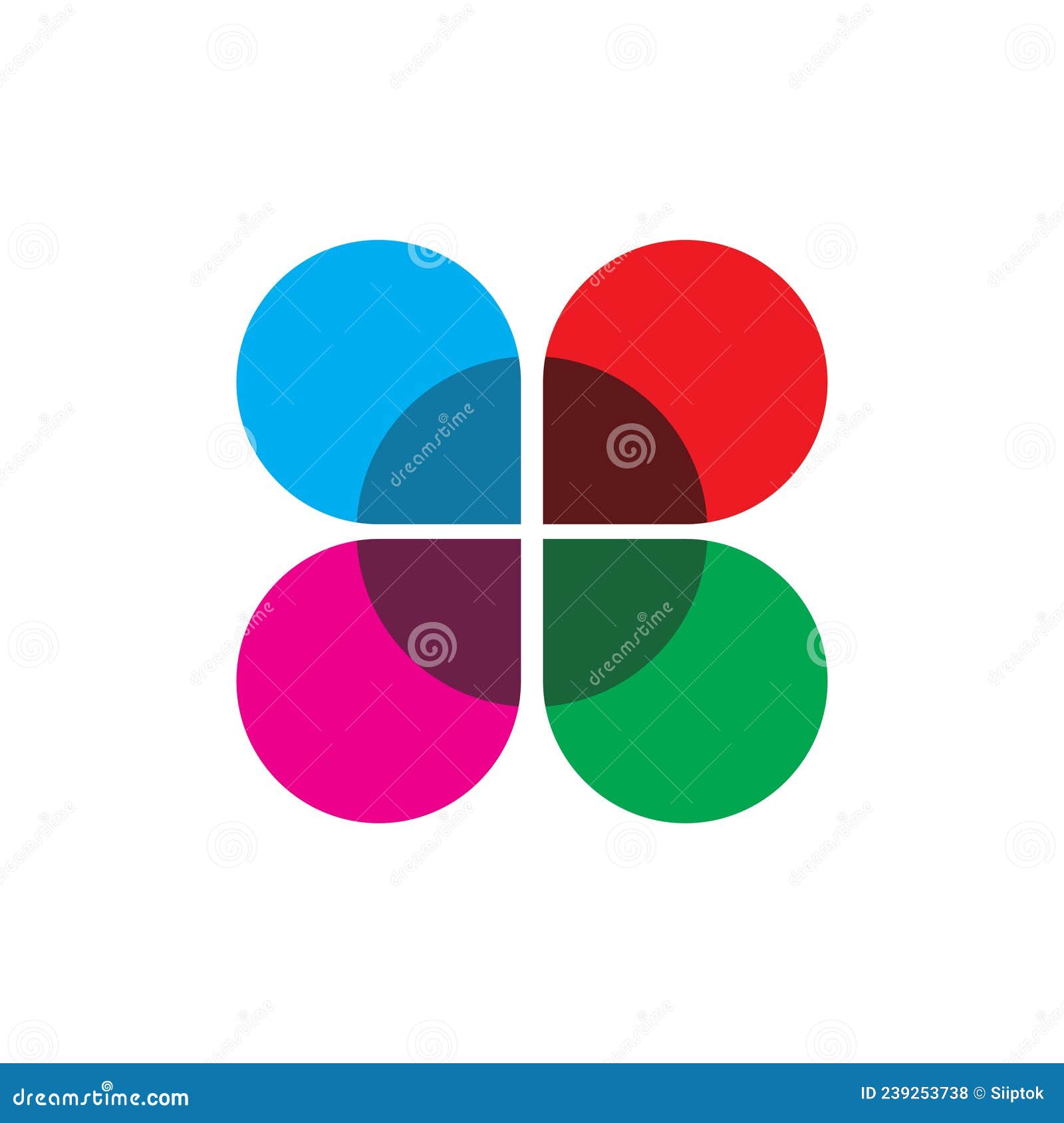 Circle Full Color Flower Logo Design Stock Vector - Illustration of ...
