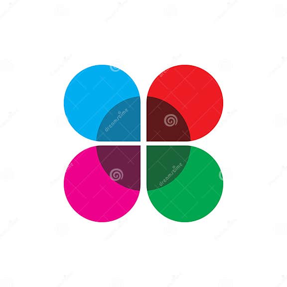 Circle Full Color Flower Logo Design Stock Vector - Illustration of ...