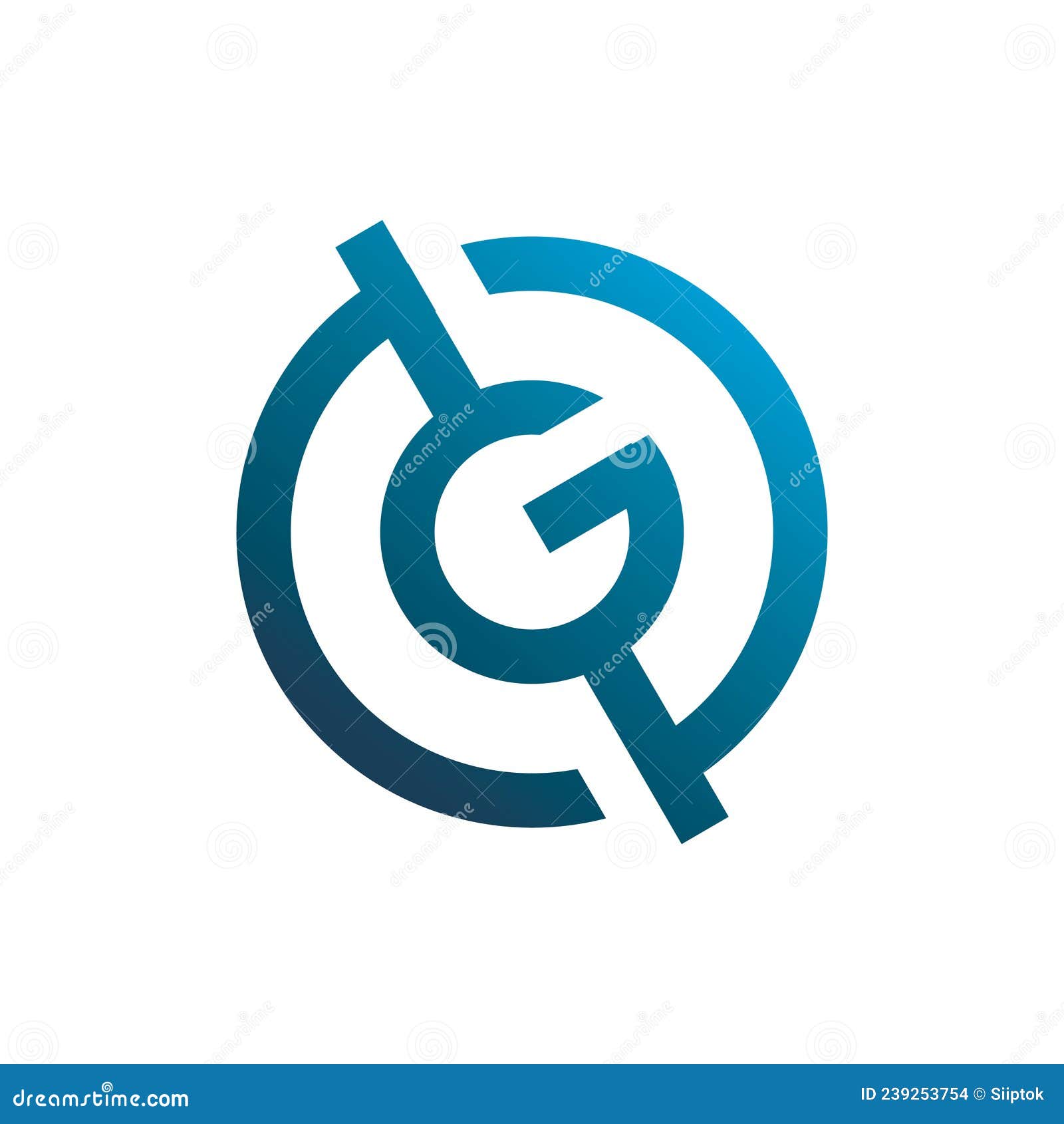 Circle Blue Initial G Letter Logo Design Stock Vector - Illustration of ...