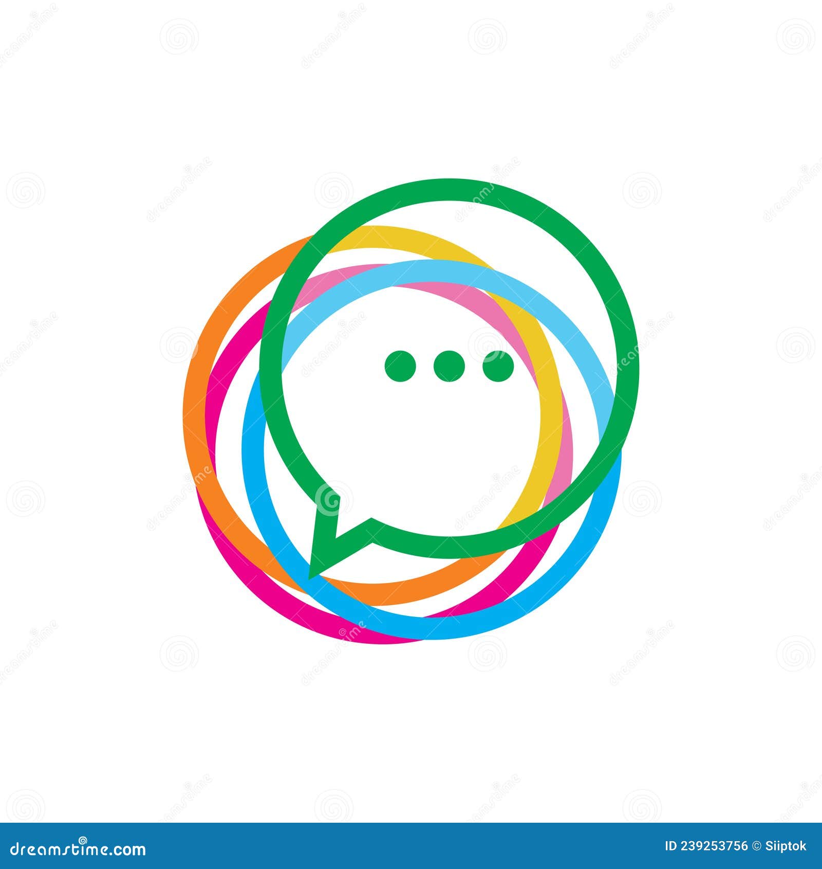 Group Line Circle Chat Logo Design Stock Vector - Illustration of ...