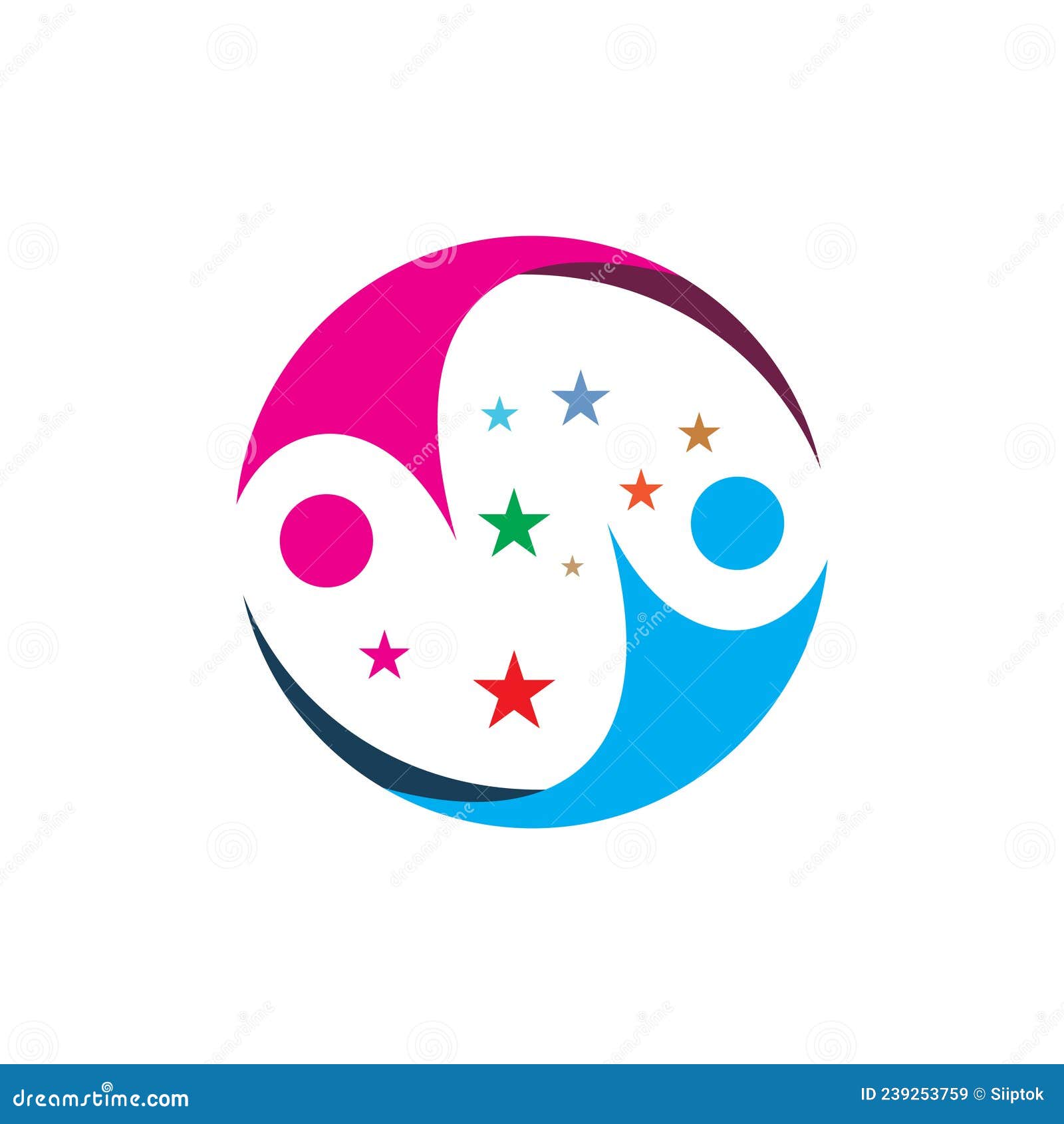 Circle People Community Star Logo Design Stock Vector - Illustration of ...