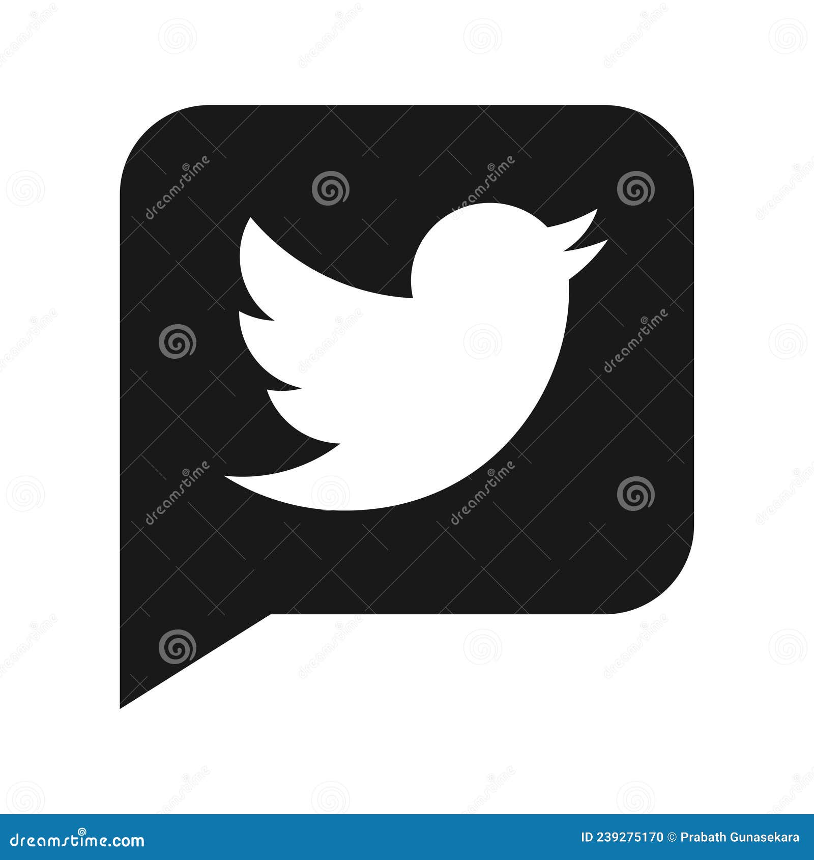 Squared Black Sharp Edged Twitter Logo Icon Editorial Image ...